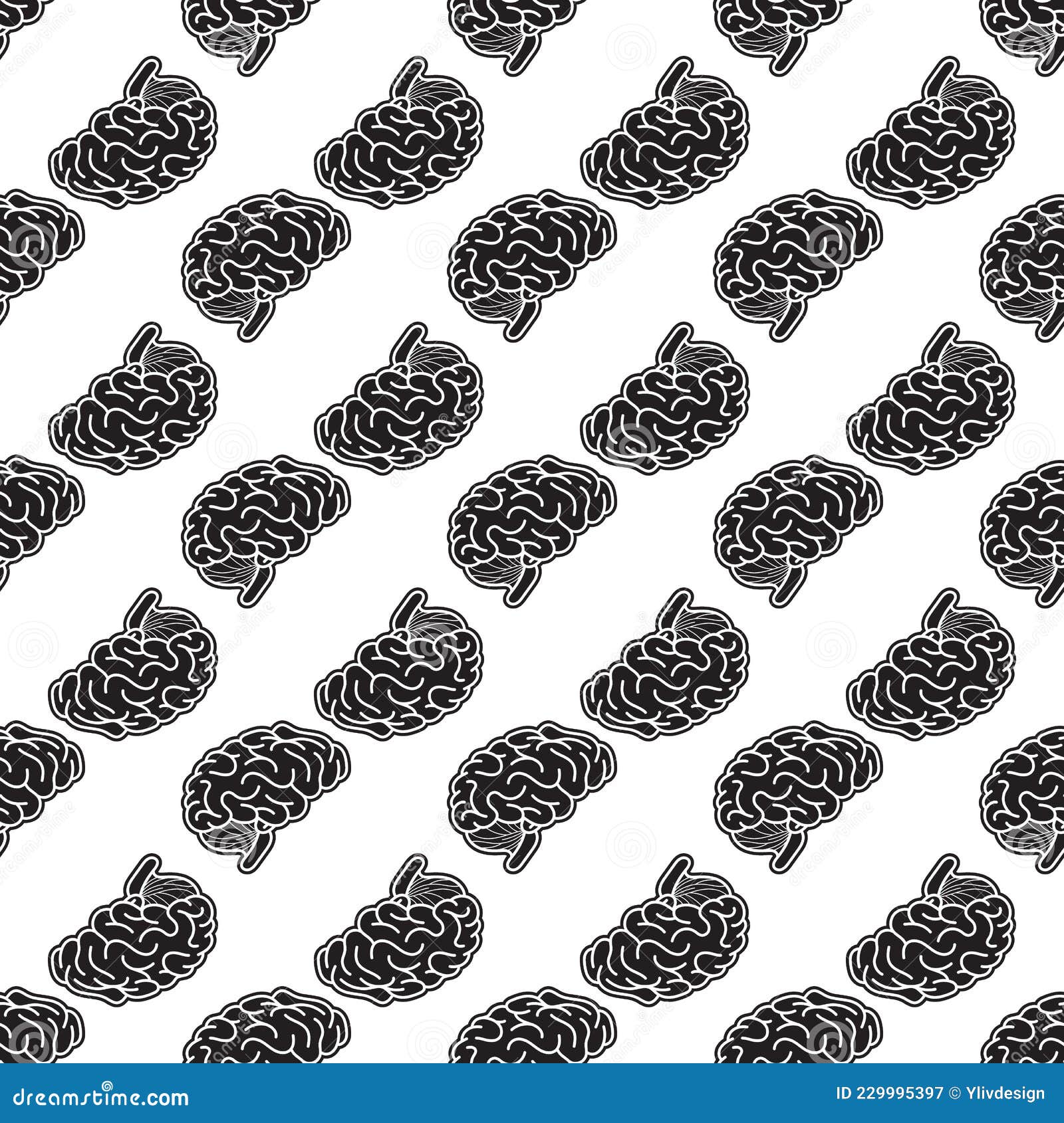 Human Brain Pattern Seamless Vector Stock Vector - Illustration of ...
