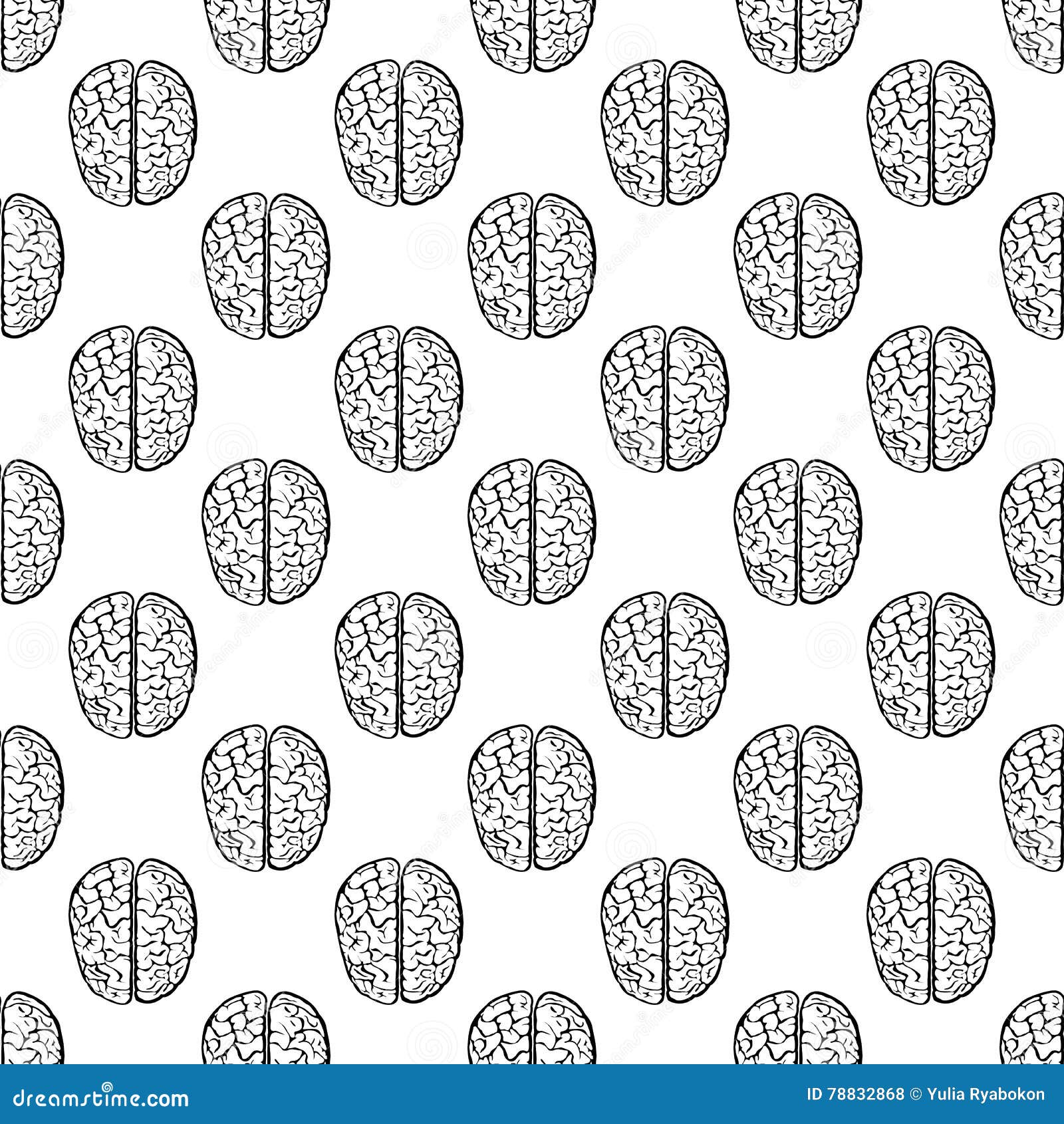 Human Brain Pattern Seamless Stock Vector - Illustration of internal ...