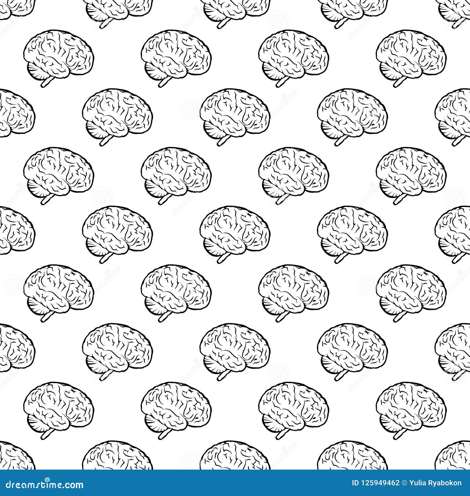 Human Brain Pattern Seamless Stock Illustration - Illustration of human ...