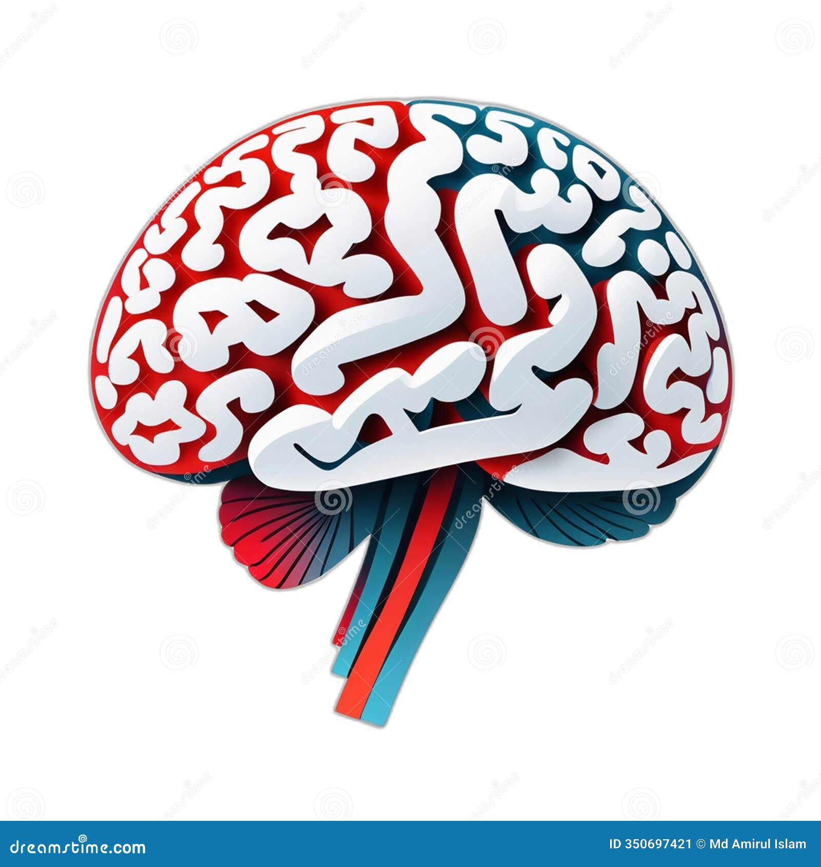 Human brain picture stock illustration. Illustration of symbol - 350697421
