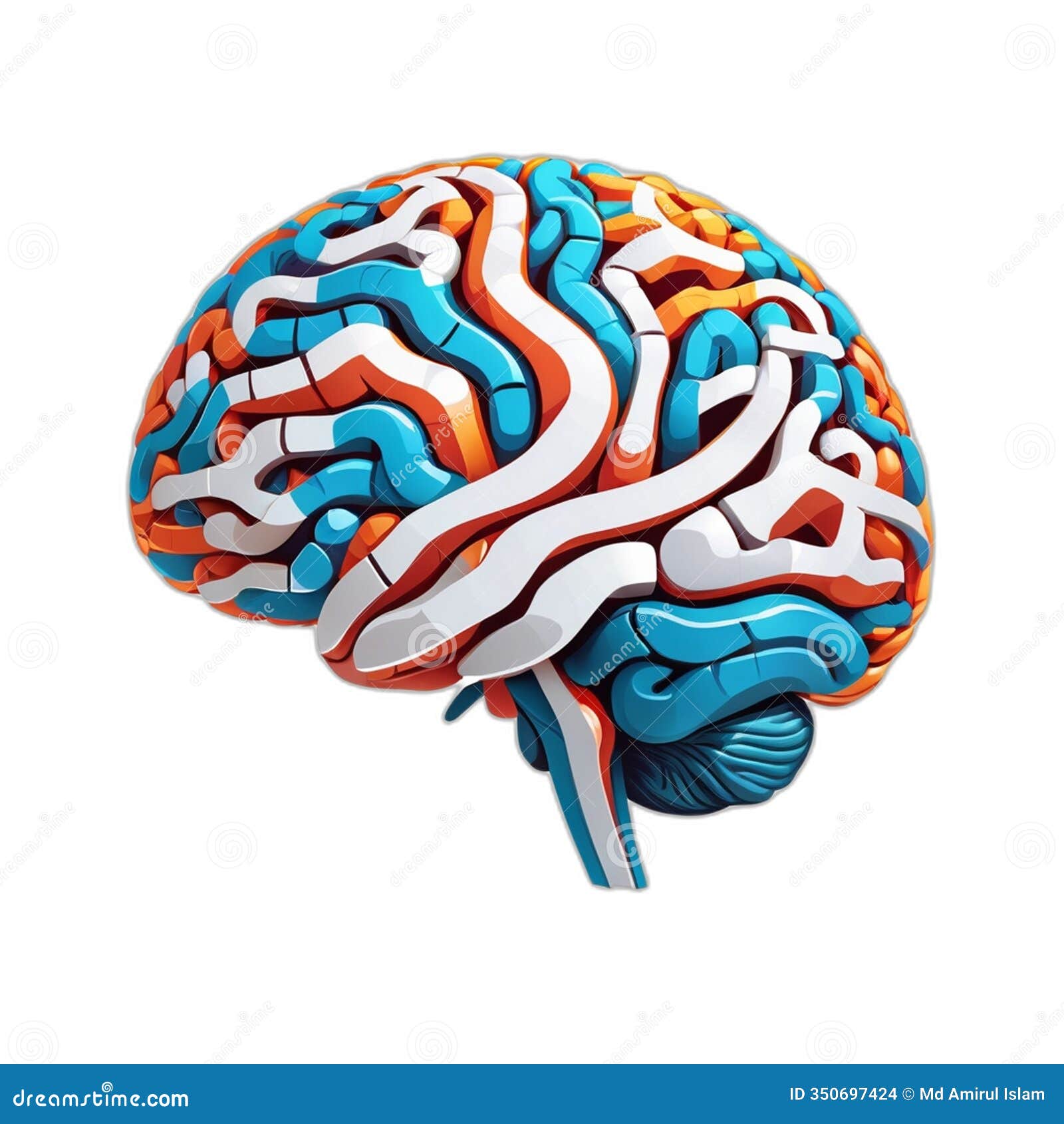 Human brain picture stock illustration. Illustration of bulb - 350697424
