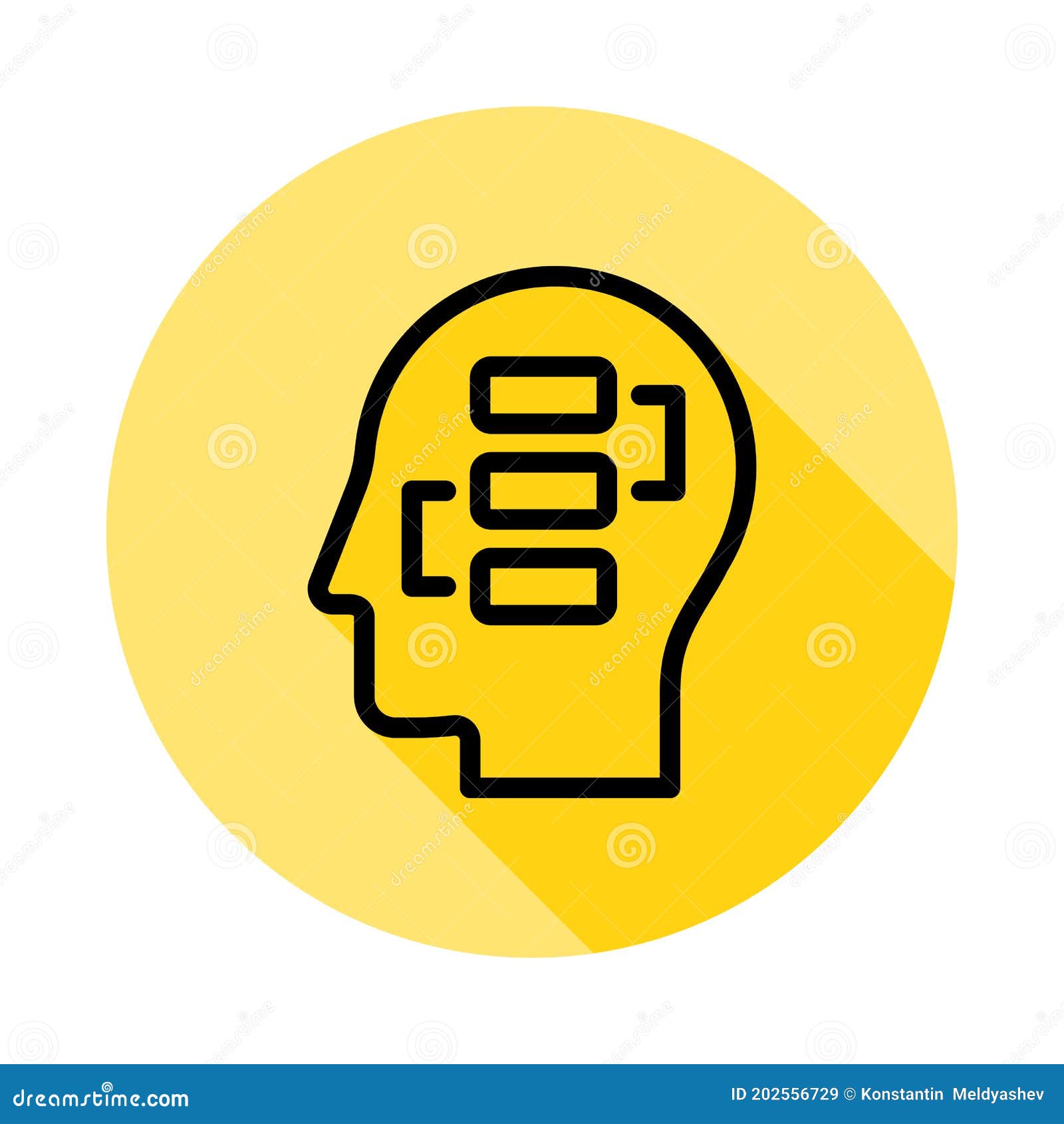 Human, Brain, Planning Icon Long Shadow Stock Illustration ...