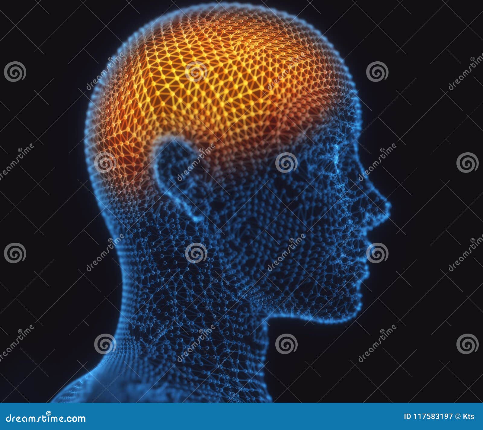 Human Brain Power Connections Stock Illustration - Illustration of head ...