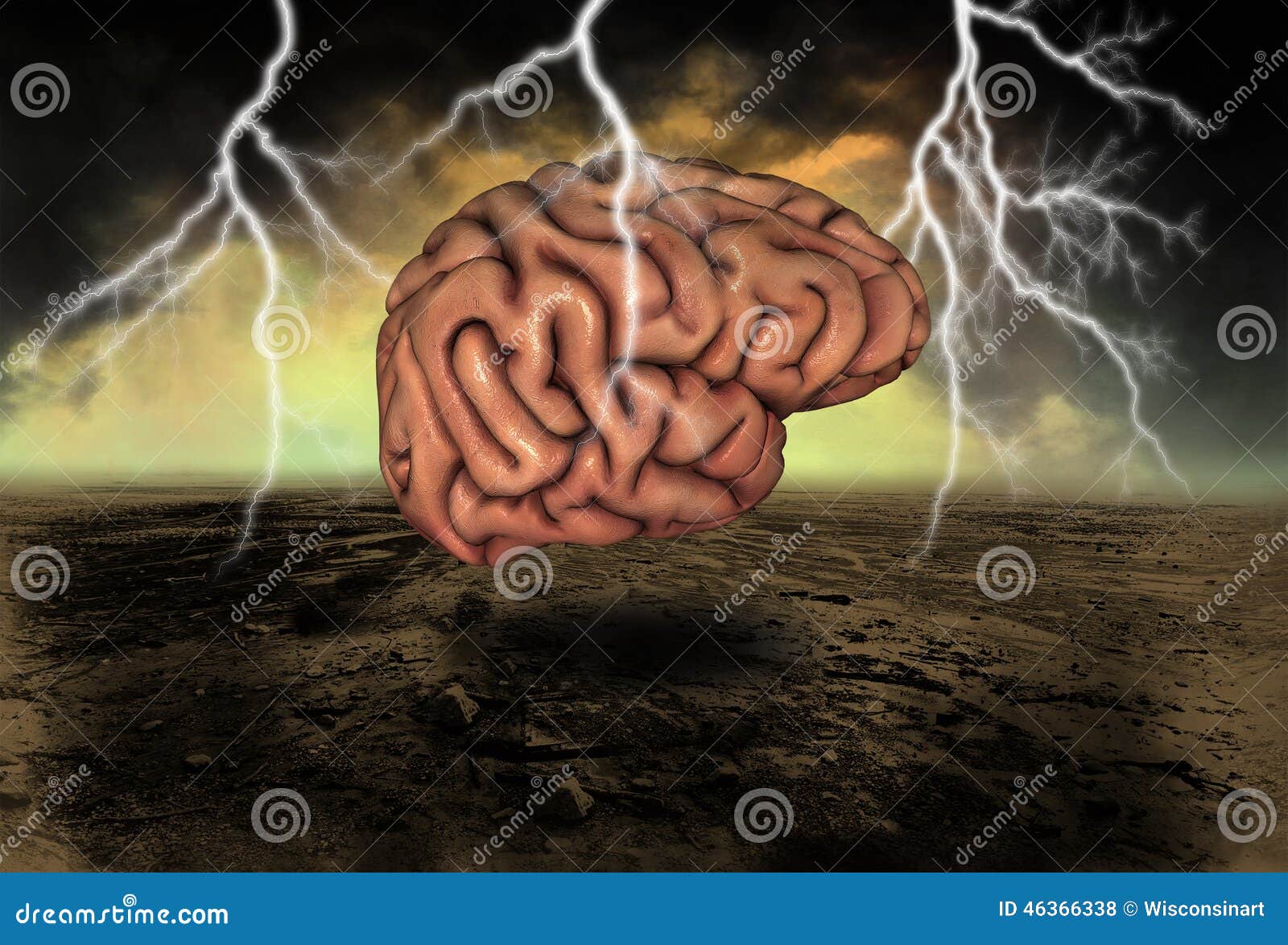 Human Brain Power Illustration Stock Illustration - Illustration of ...
