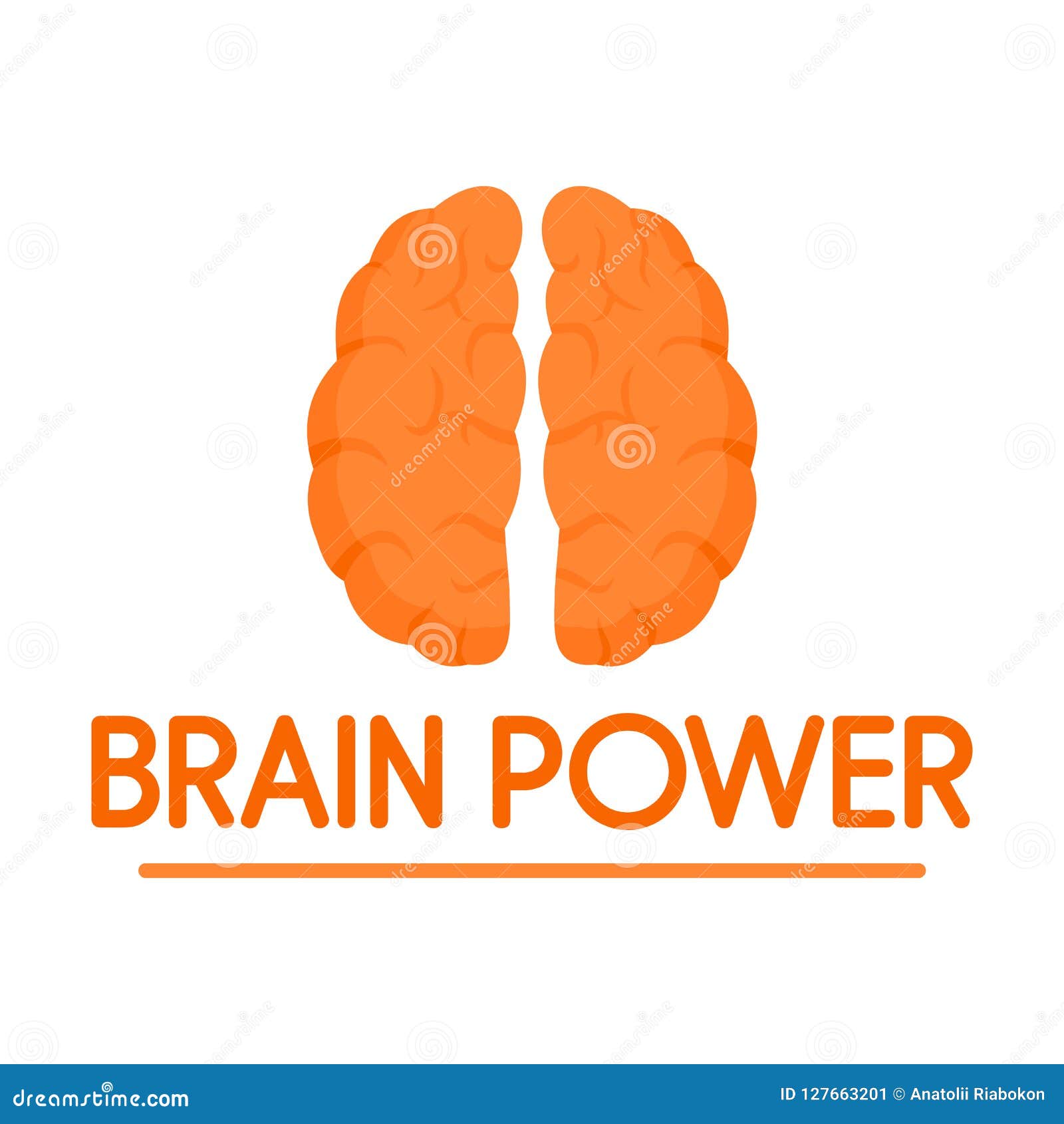 Human Brain Power Logo, Flat Style Stock Vector - Illustration of lamp ...