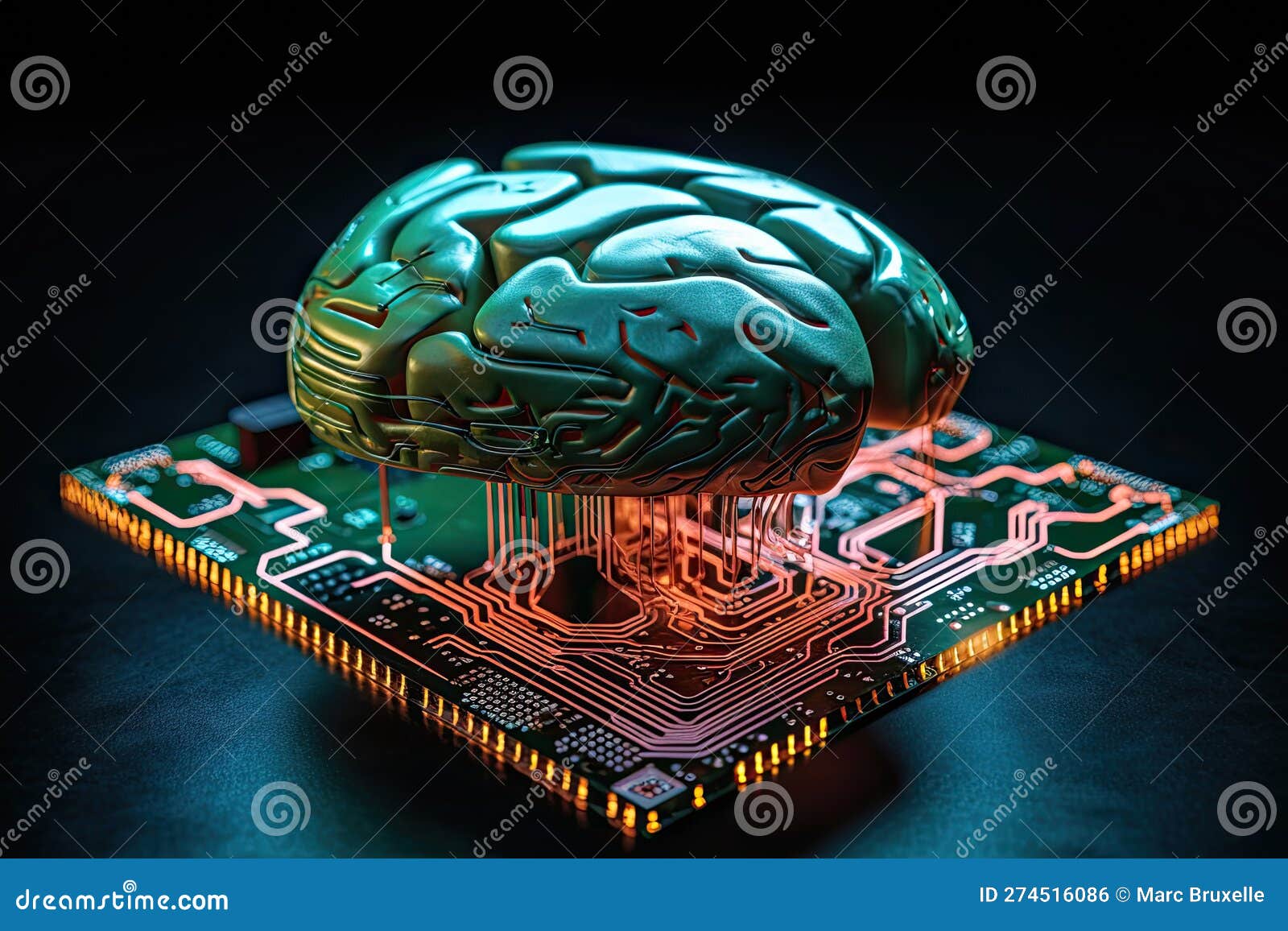 Human Brain on a Printed Circuit Board - AI Generated Stock ... Human Brain on a Printed Circuit Board - AI Generated Stock ...
