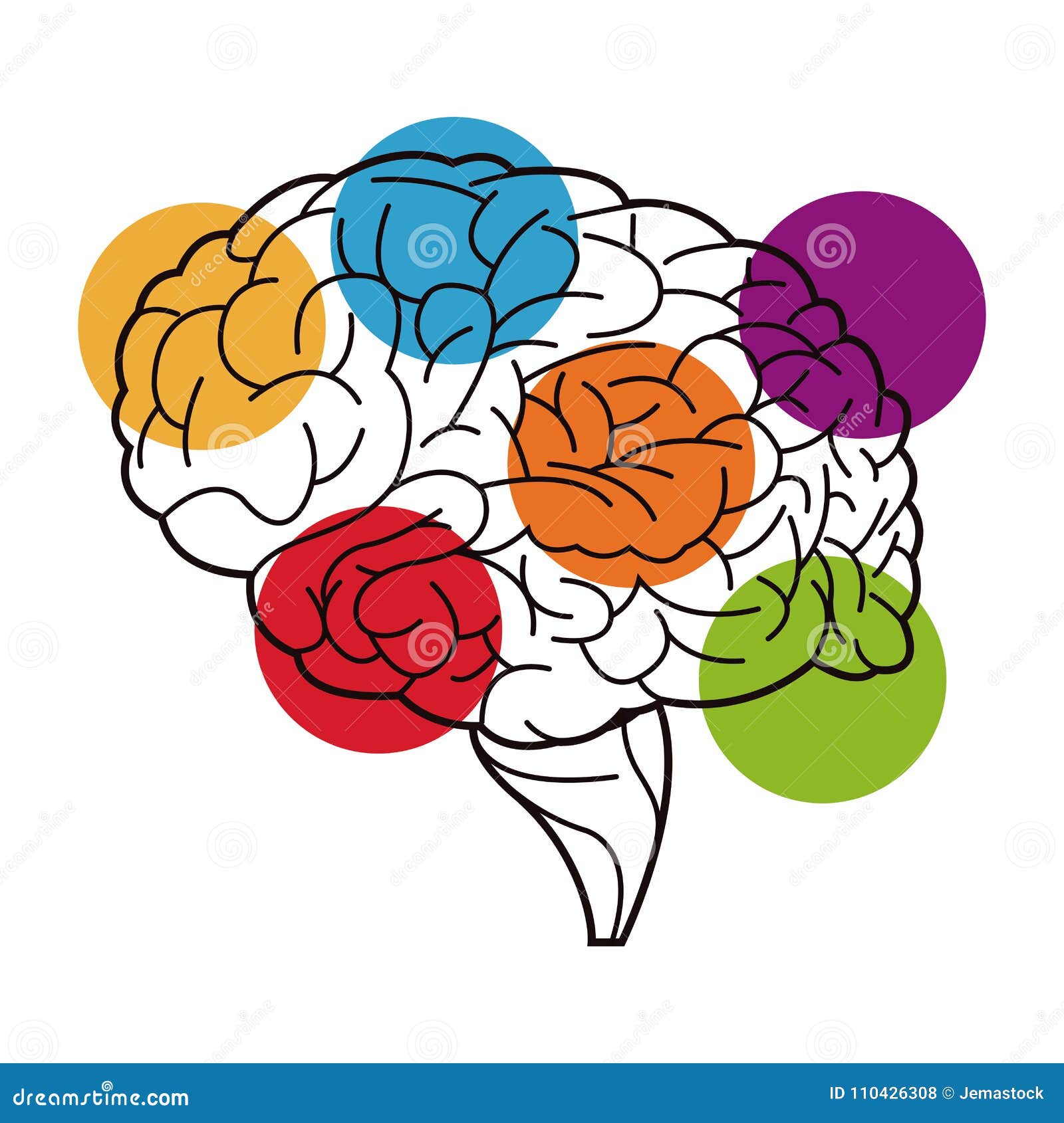 Human Brain Process Functions Image Stock Vector - Illustration of ...
