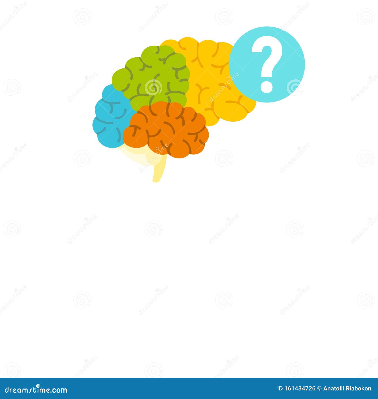 Brain Question Mark Icon Vector Outline Illustration | CartoonDealer ...