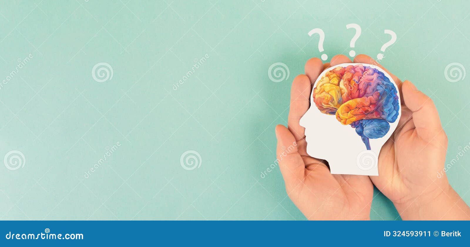 Human Brain with a Question Mark, Education and Business Concept ...