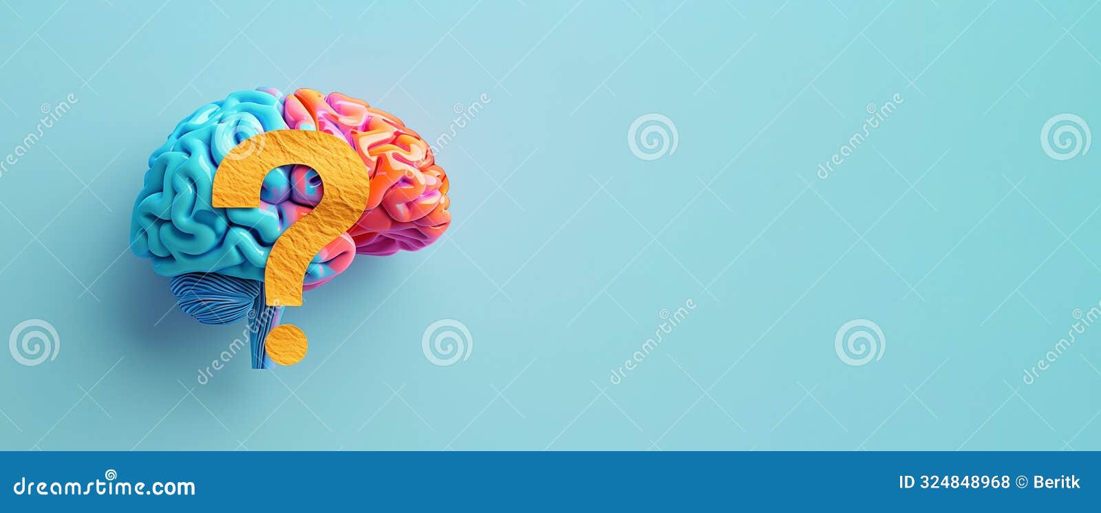 Human Brain with a Question Mark, Education and Business Concept ...