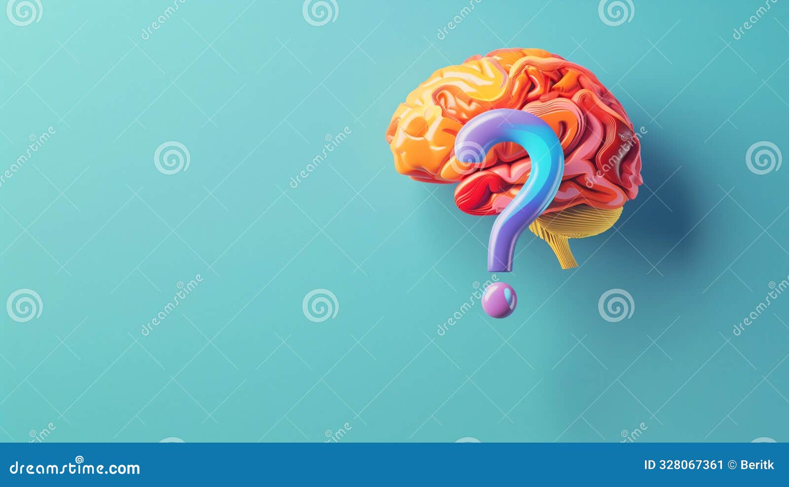 Human Brain with a Question Mark, Education and Business Concept ...