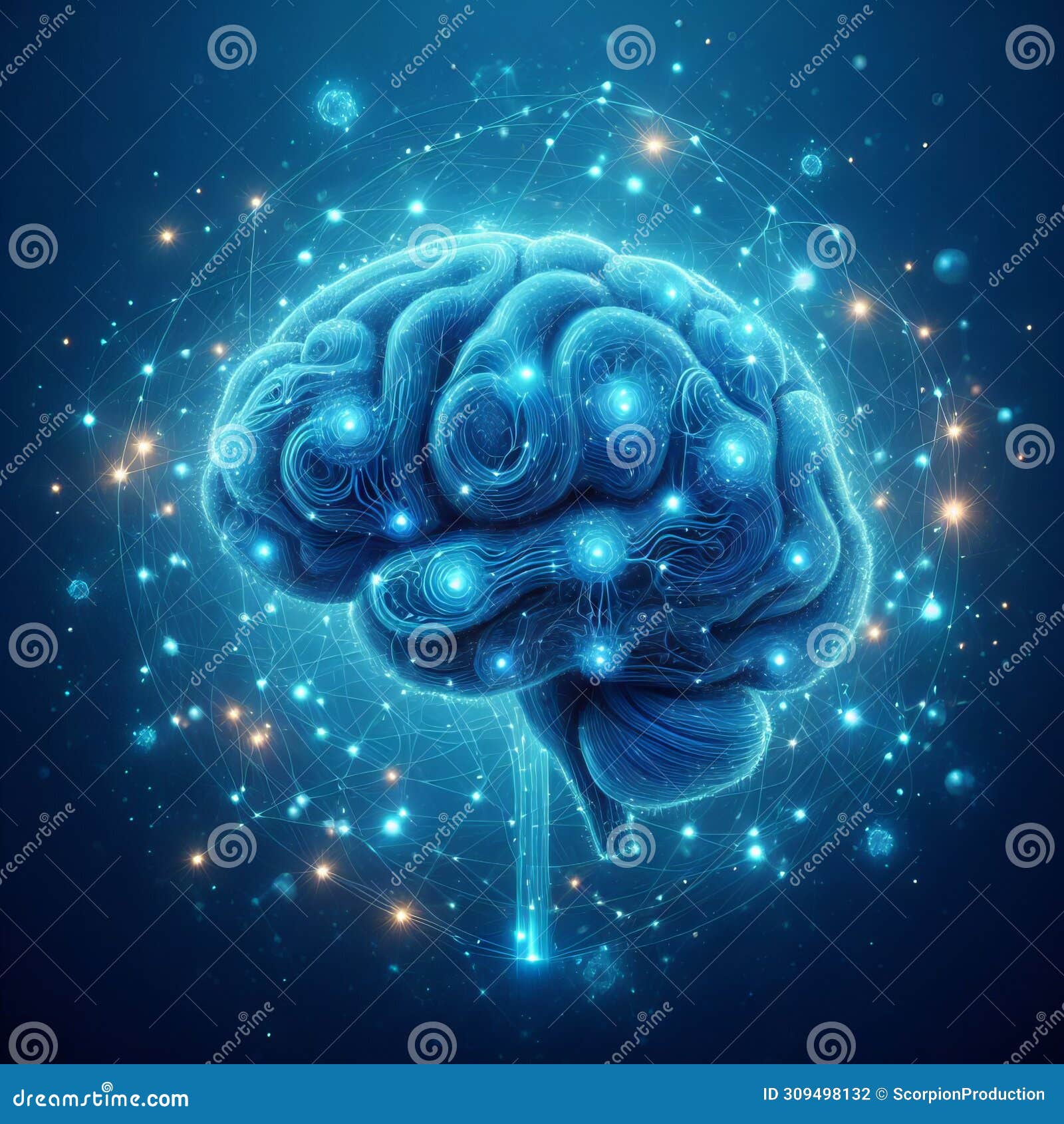 Neural Network Brain Concept Stock Photo - Image of mental, cybernetic ...