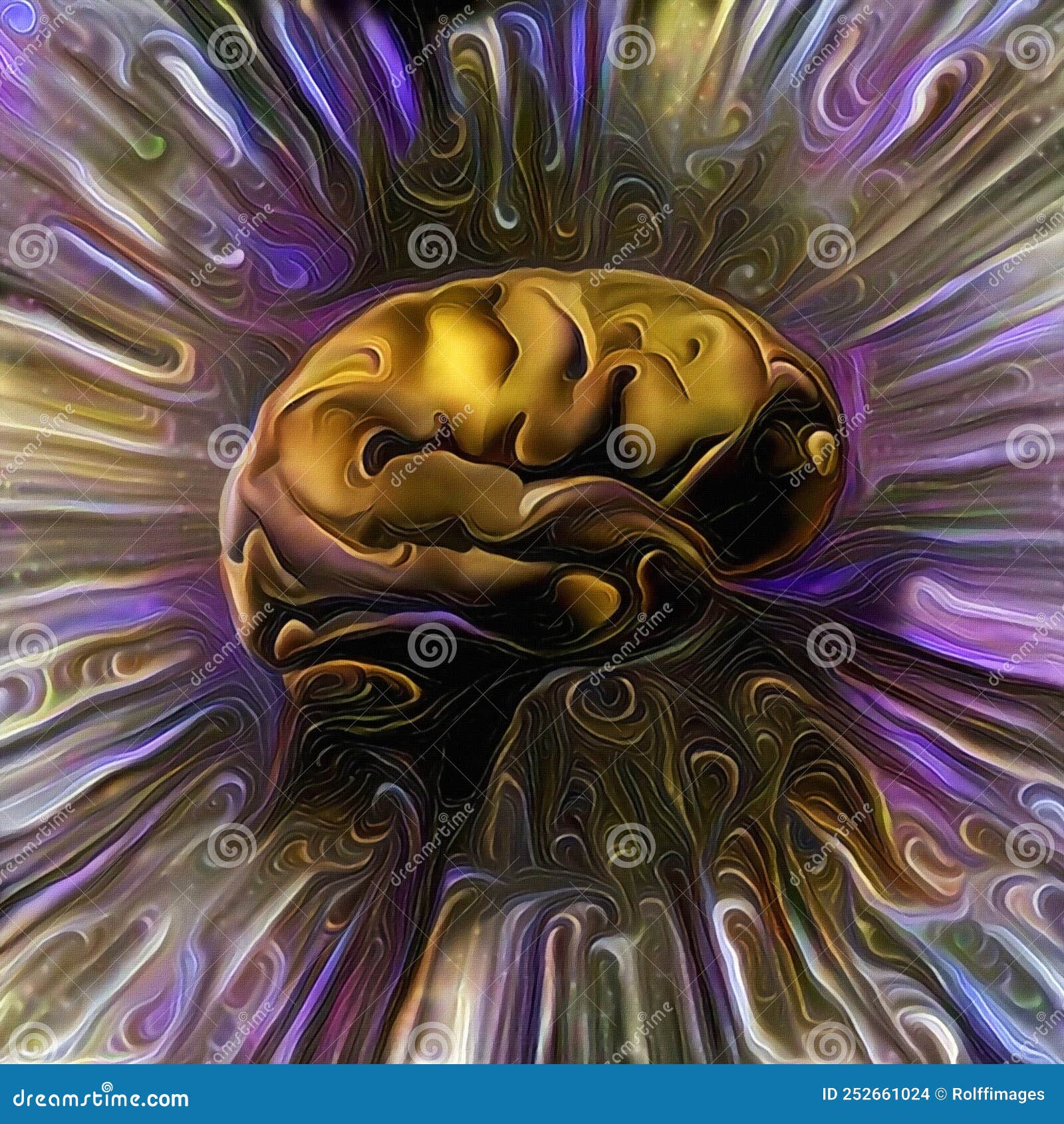 Human Brain Radiates Electric Charges in Circle of Fire Stock ...