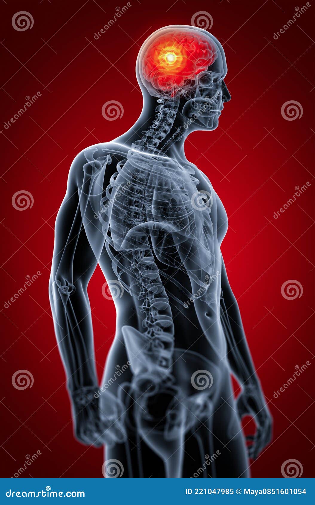 3D Rendering Illustration of Brain Stock Illustration - Illustration of ...