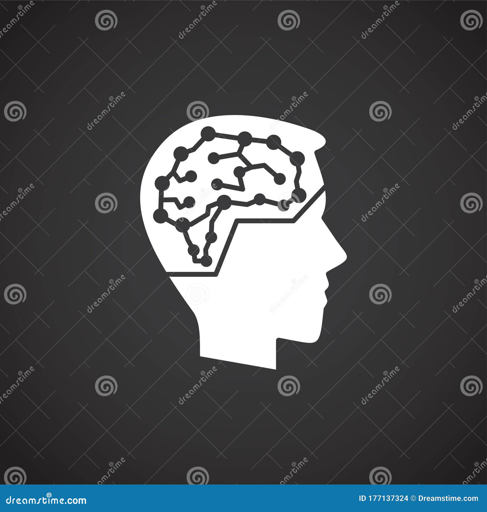Human Brain Related Icon on Background for Graphic and Web Design ...