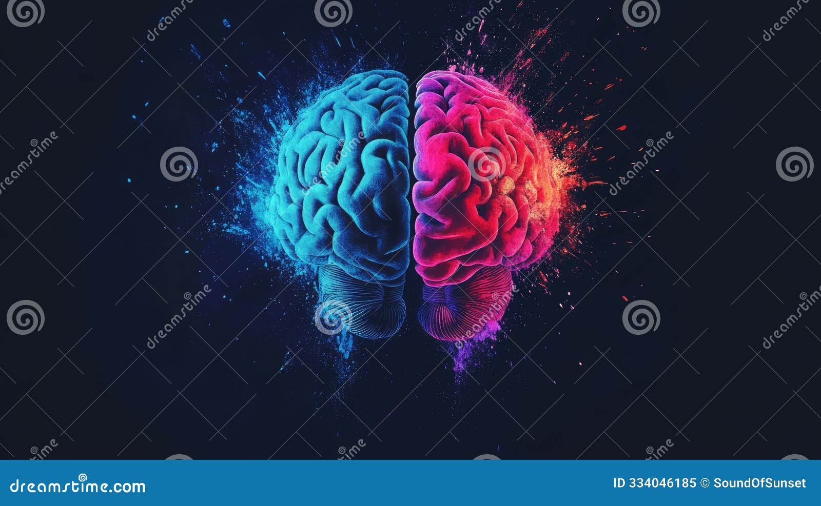 Human Brain with Right Creative Hemisphere and Left Logical Hemisphere ...