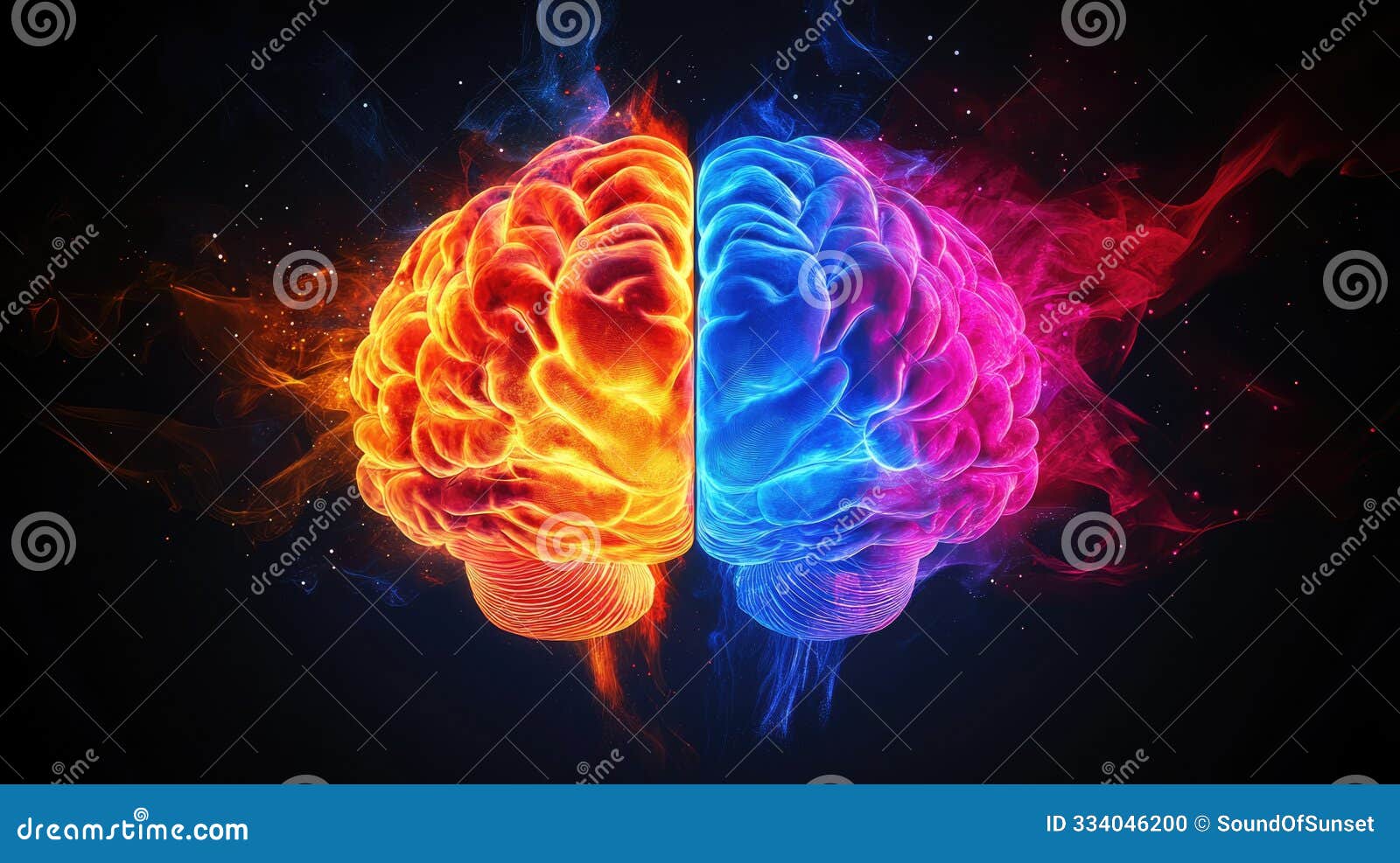 Human Brain with Right Creative Hemisphere and Left Logical Hemisphere ...