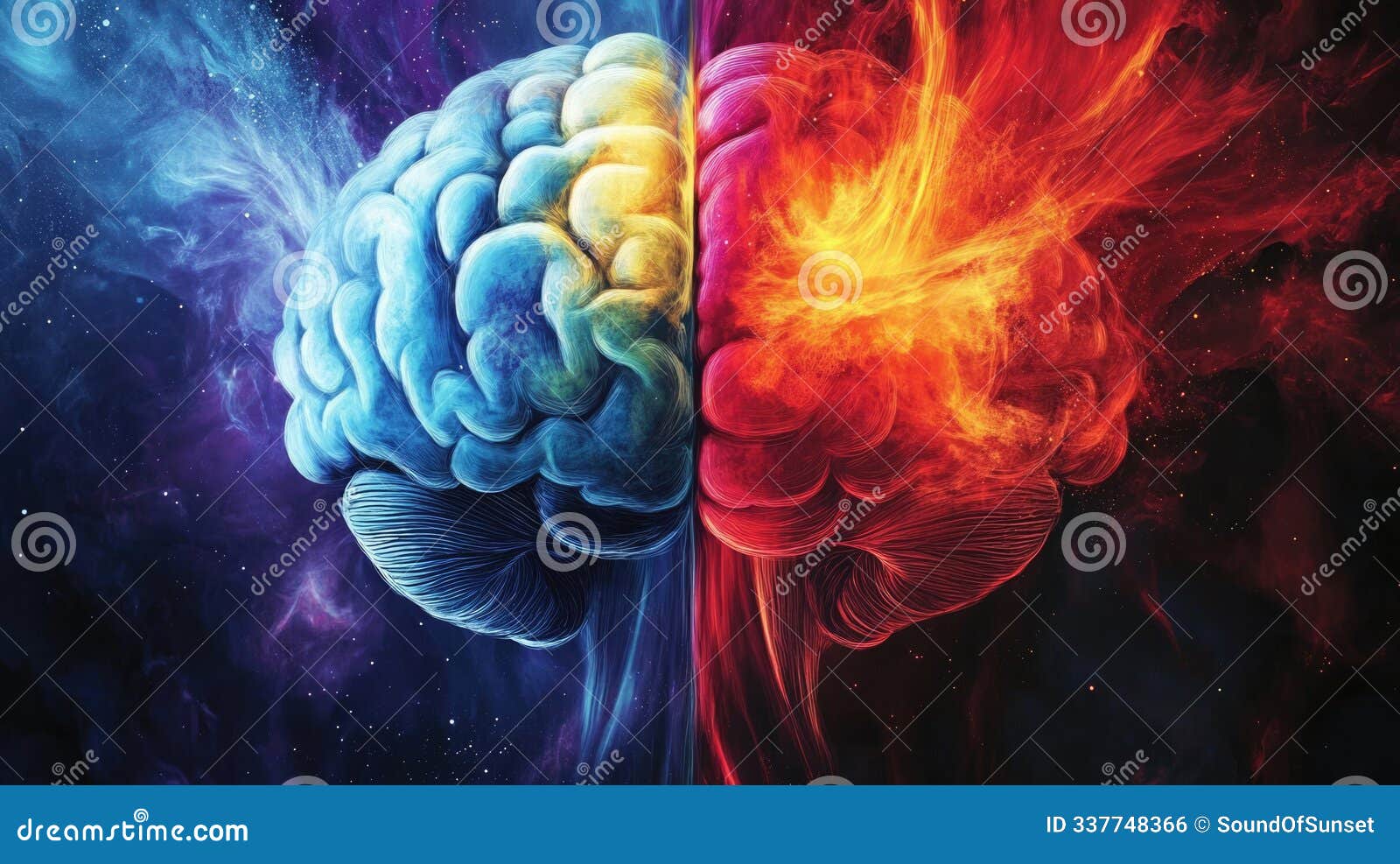 Human Brain with Right Creative Hemisphere and Left Logical Hemisphere ...