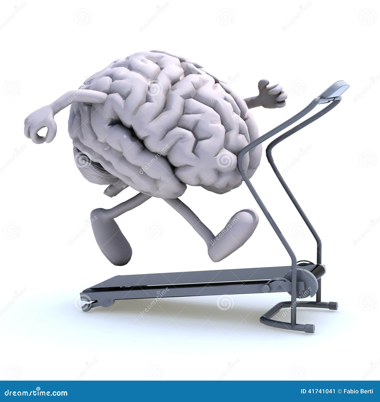 Human Brain on a Running Machine Stock Illustration - Illustration of ...