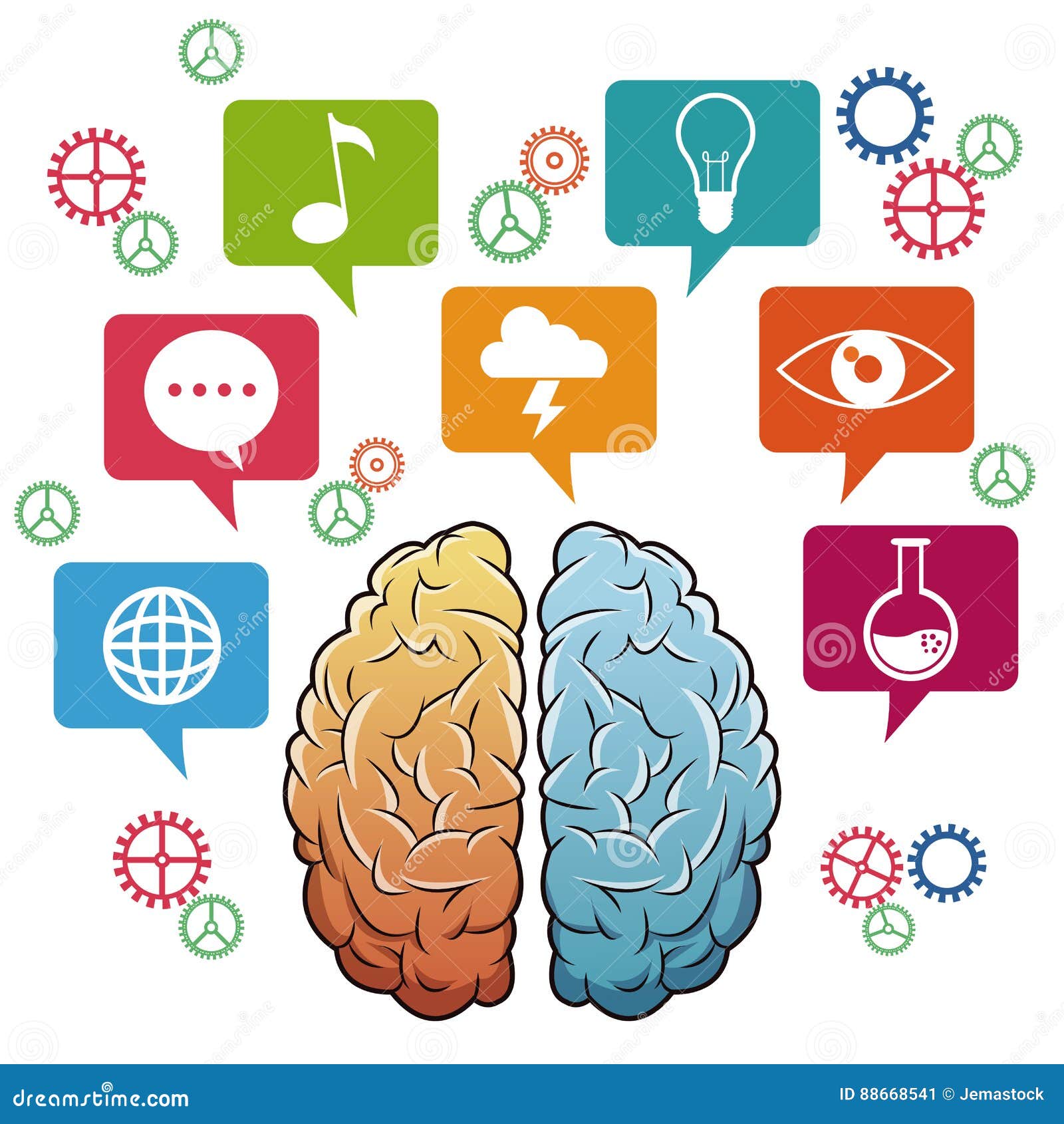 Human Brain Science Inspiration Stock Illustration - Illustration of ...