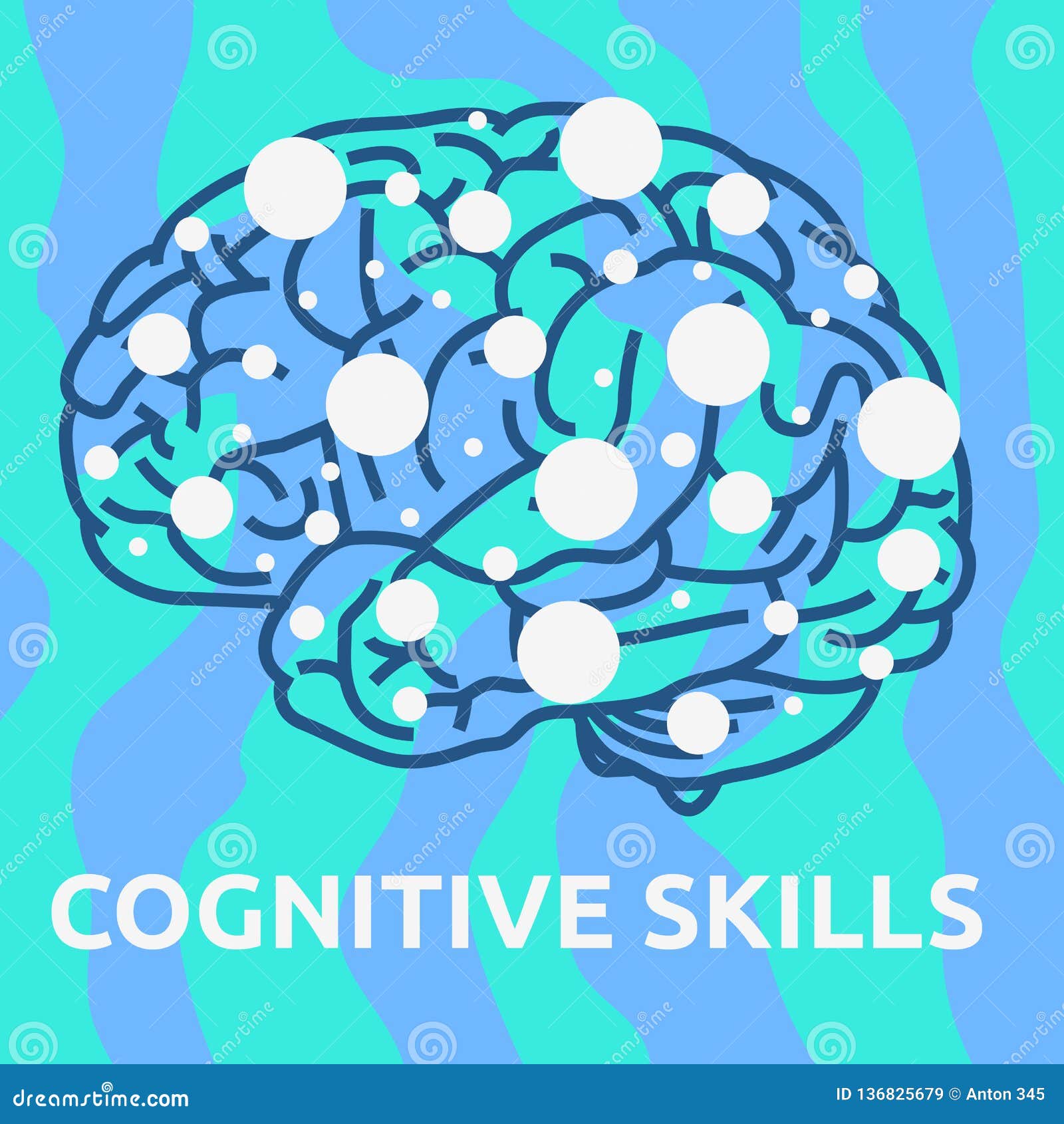 Human Brain Science Themed Design Vector Graphic Stock Vector ...