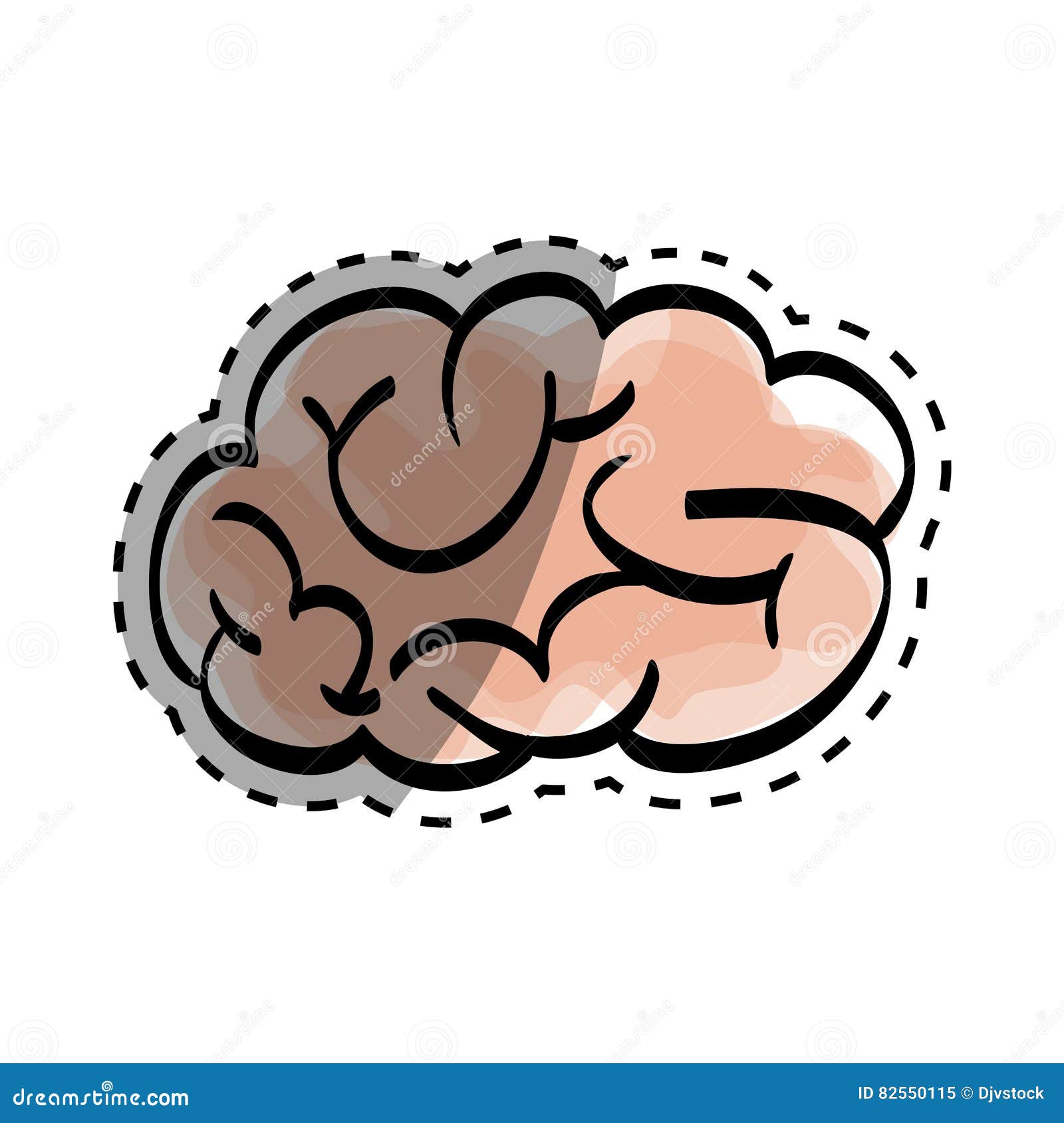 Human brain scribble stock image. Image of mentality - 82550115