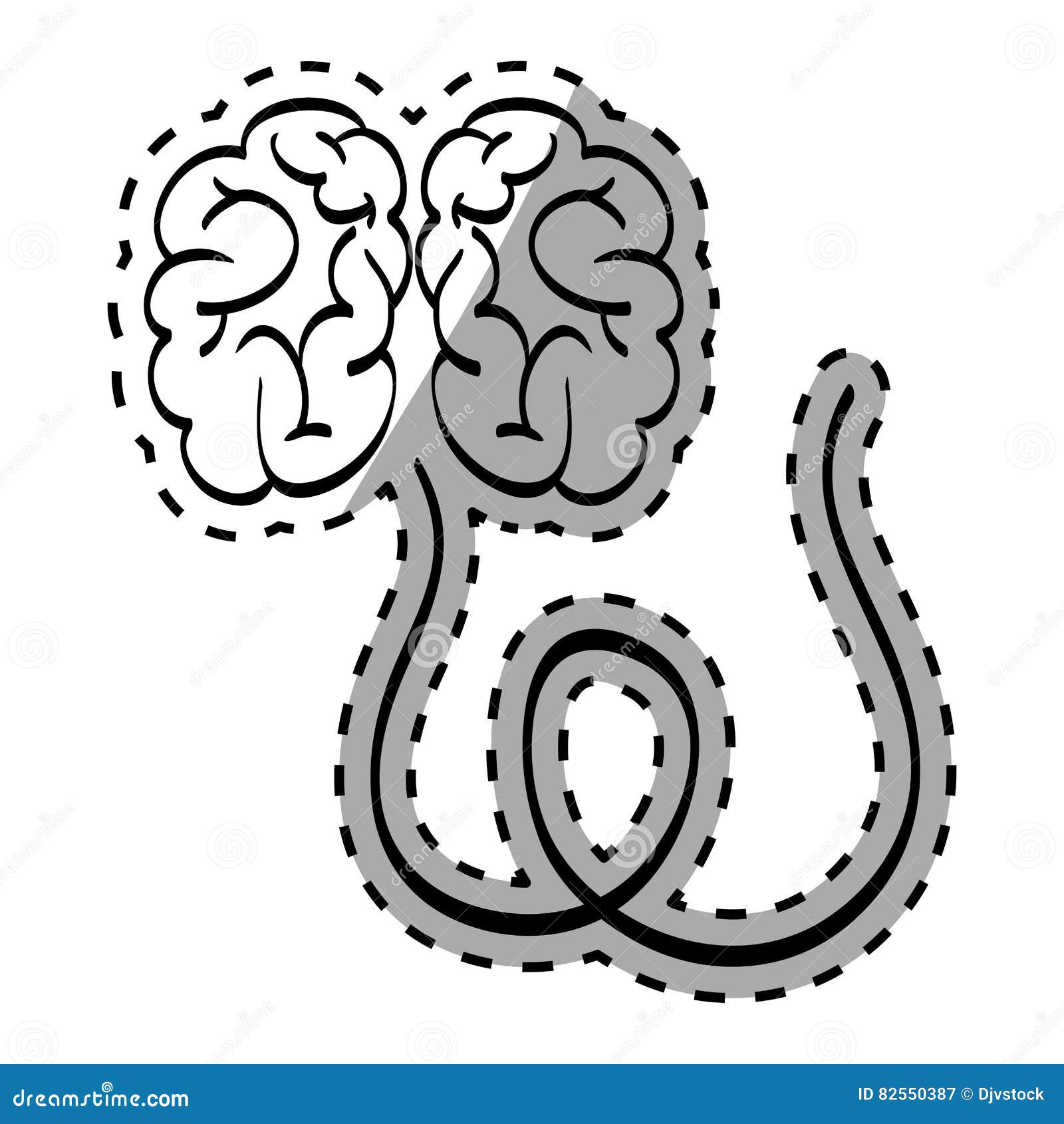 Human brain scribble stock image. Image of scribble, black - 82550387