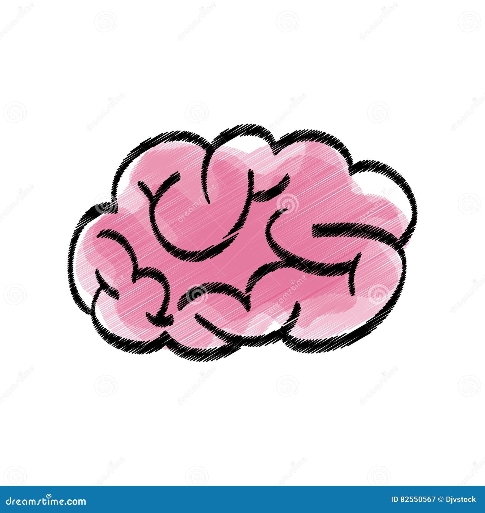 Human brain scribble stock image. Image of cerebral, human - 82550567
