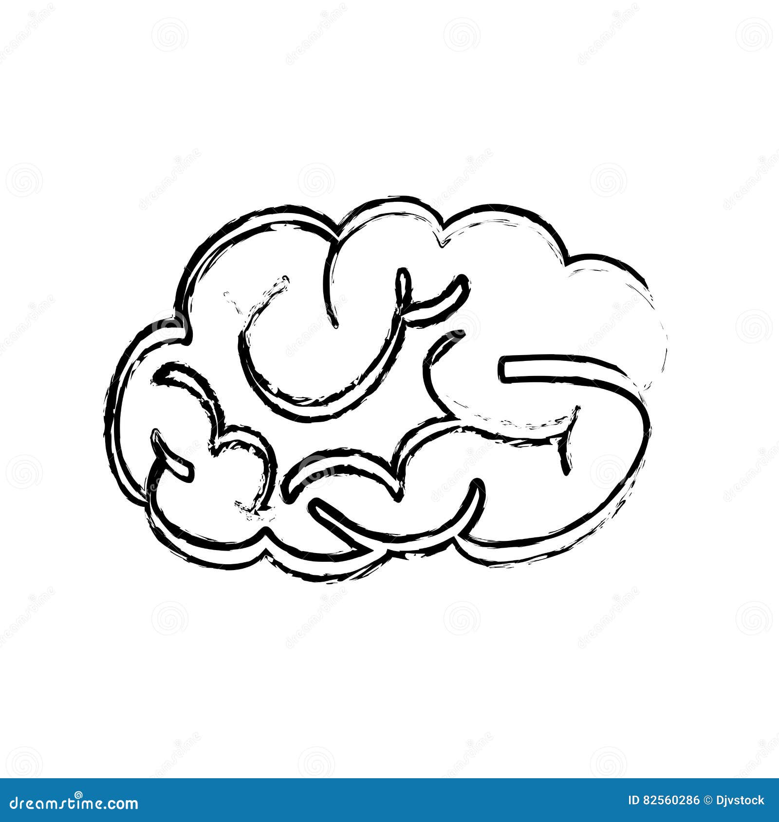 Human brain scribble stock photo. Image of creativity - 82560286