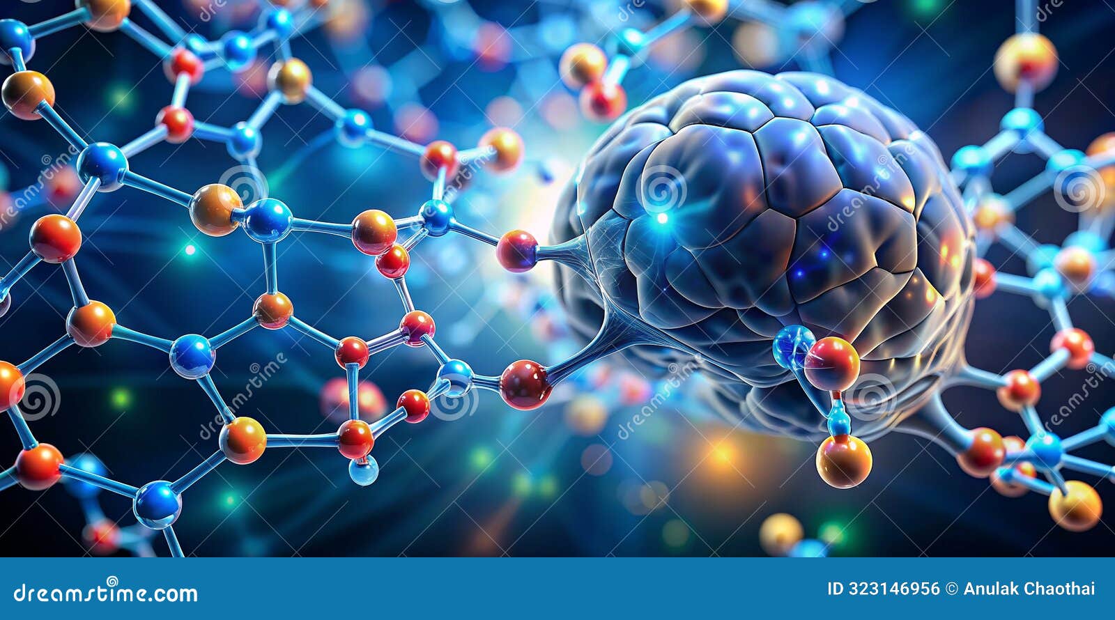 Human Brain Serotonin Molecule Neurotransmitter AI-Generated Content ...