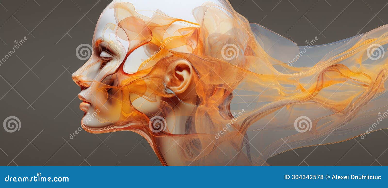 Human brain in the shape stock illustration. Illustration of mind ...