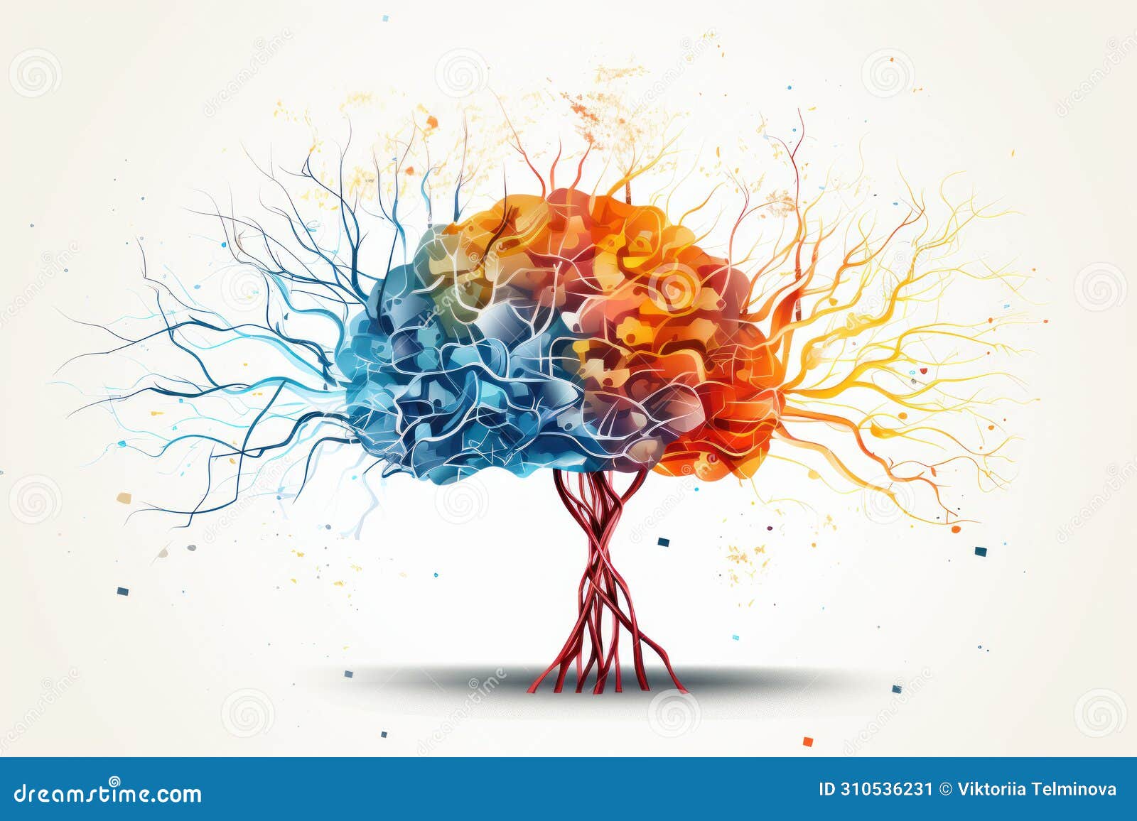 The Human Brain is in the Shape of a Tree, Neural Connections. Creative ...