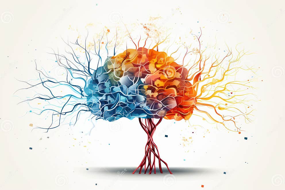 The Human Brain is in the Shape of a Tree, Neural Connections. Creative ...