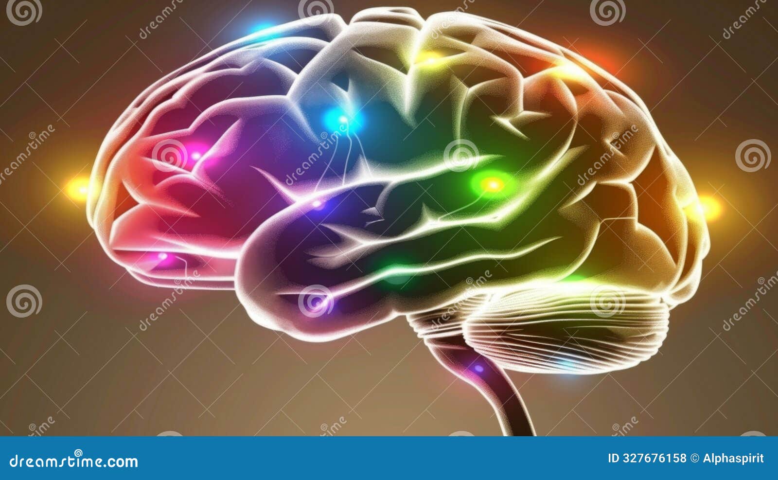 Colorful Synapses Of Neural Communication In The Human Brain. The Human ...