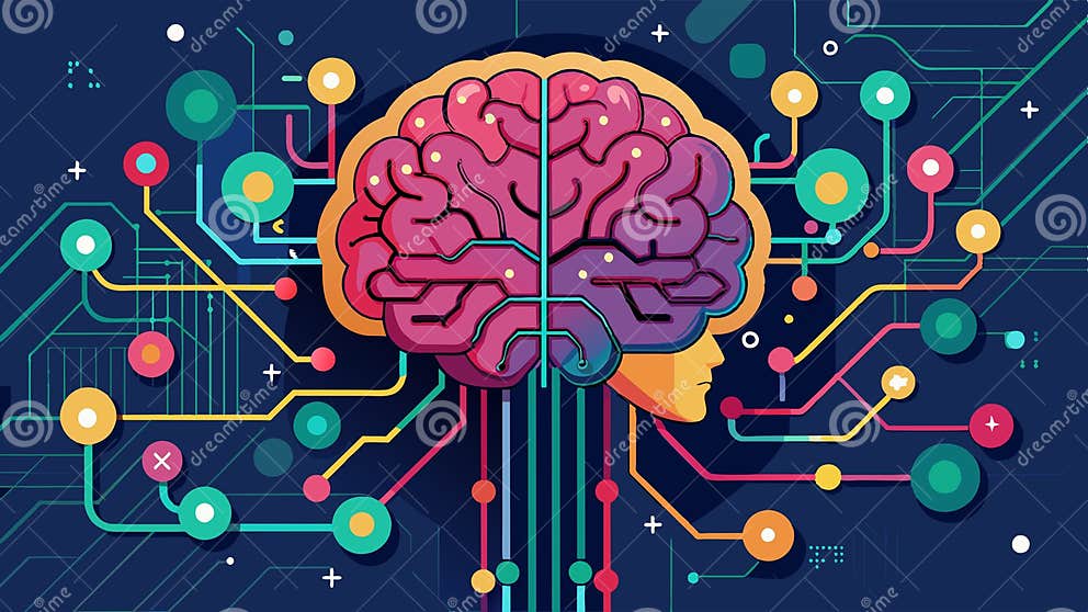 Human Brain Showing Intelligent Thinking Processing through the Concept ...