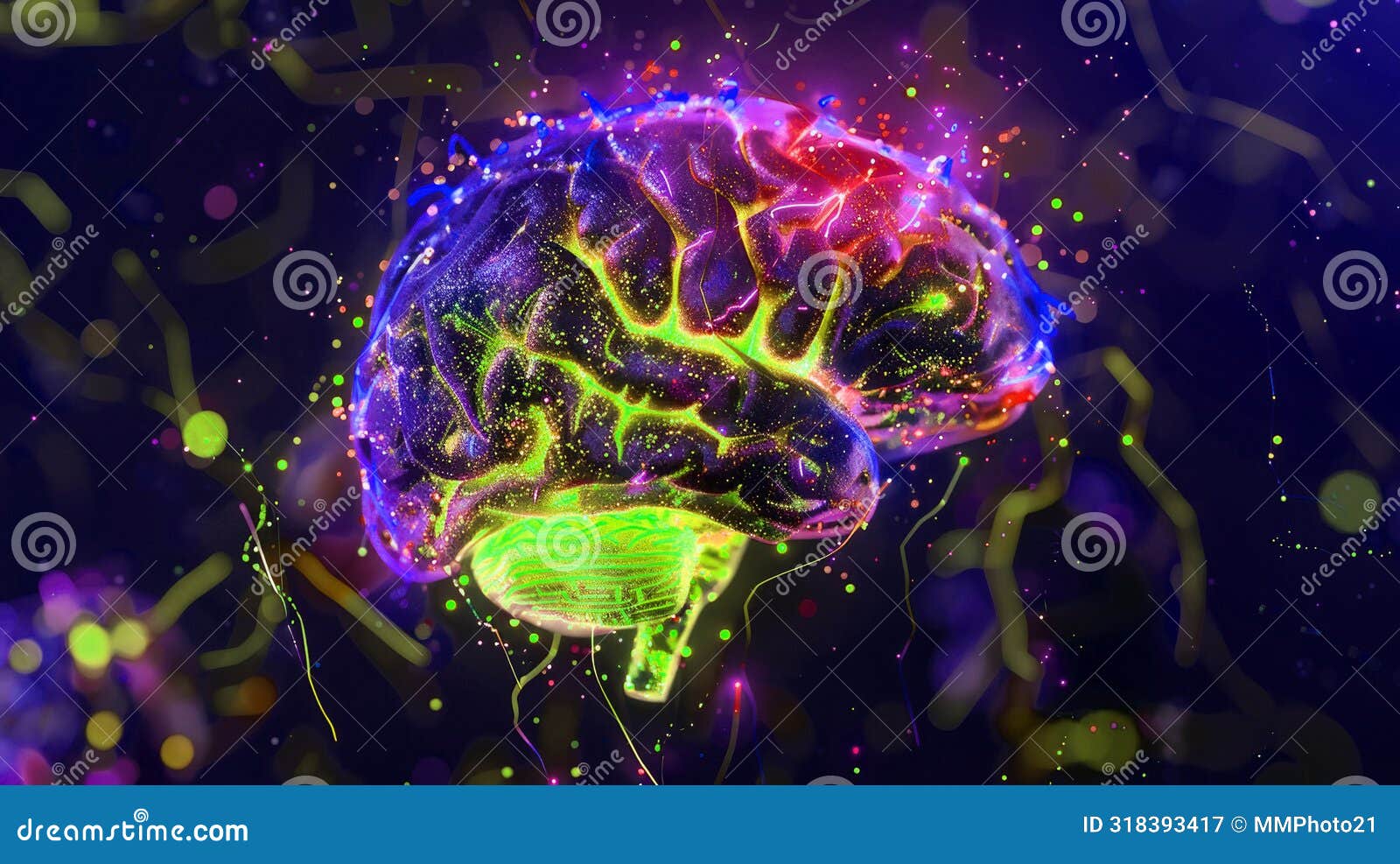 Close-up of Human Brain Showing Neurons Firing and Neural Extensions ... Close-up of Human Brain Showing Neurons Firing and Neural Extensions ...