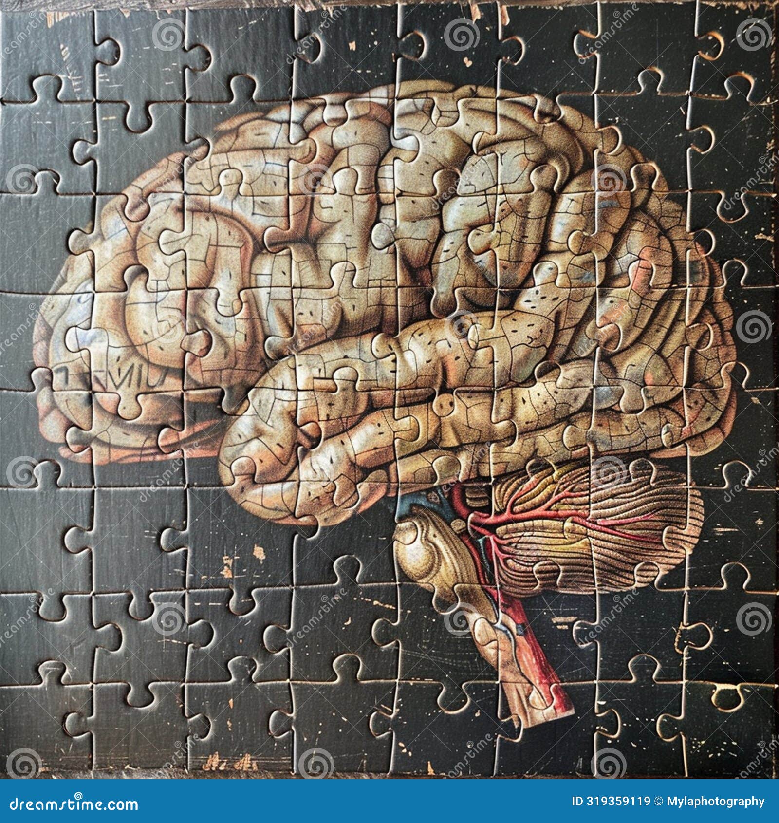 The Human Brain Shown As Puzzle Stock Illustration - Illustration of ...