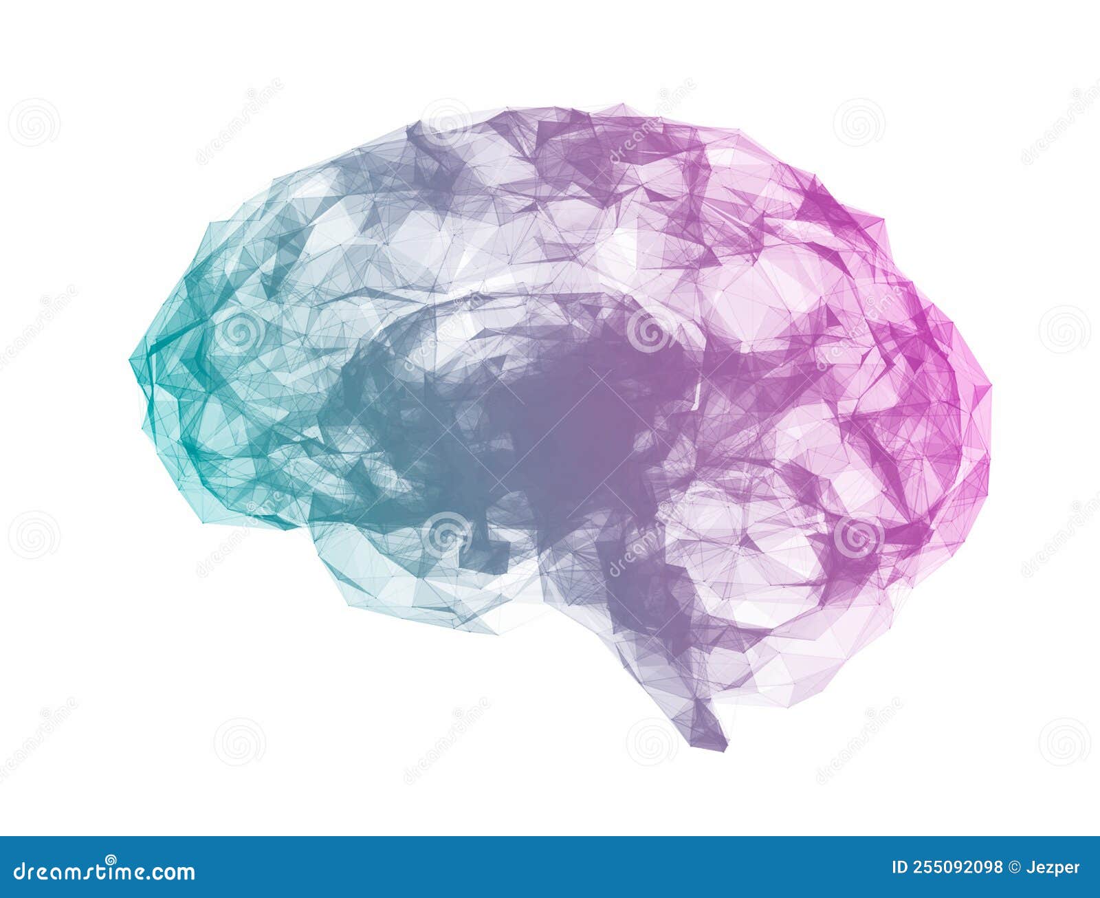 Human Brain Abstract Polygon Geometry Stock Illustration - Illustration ...
