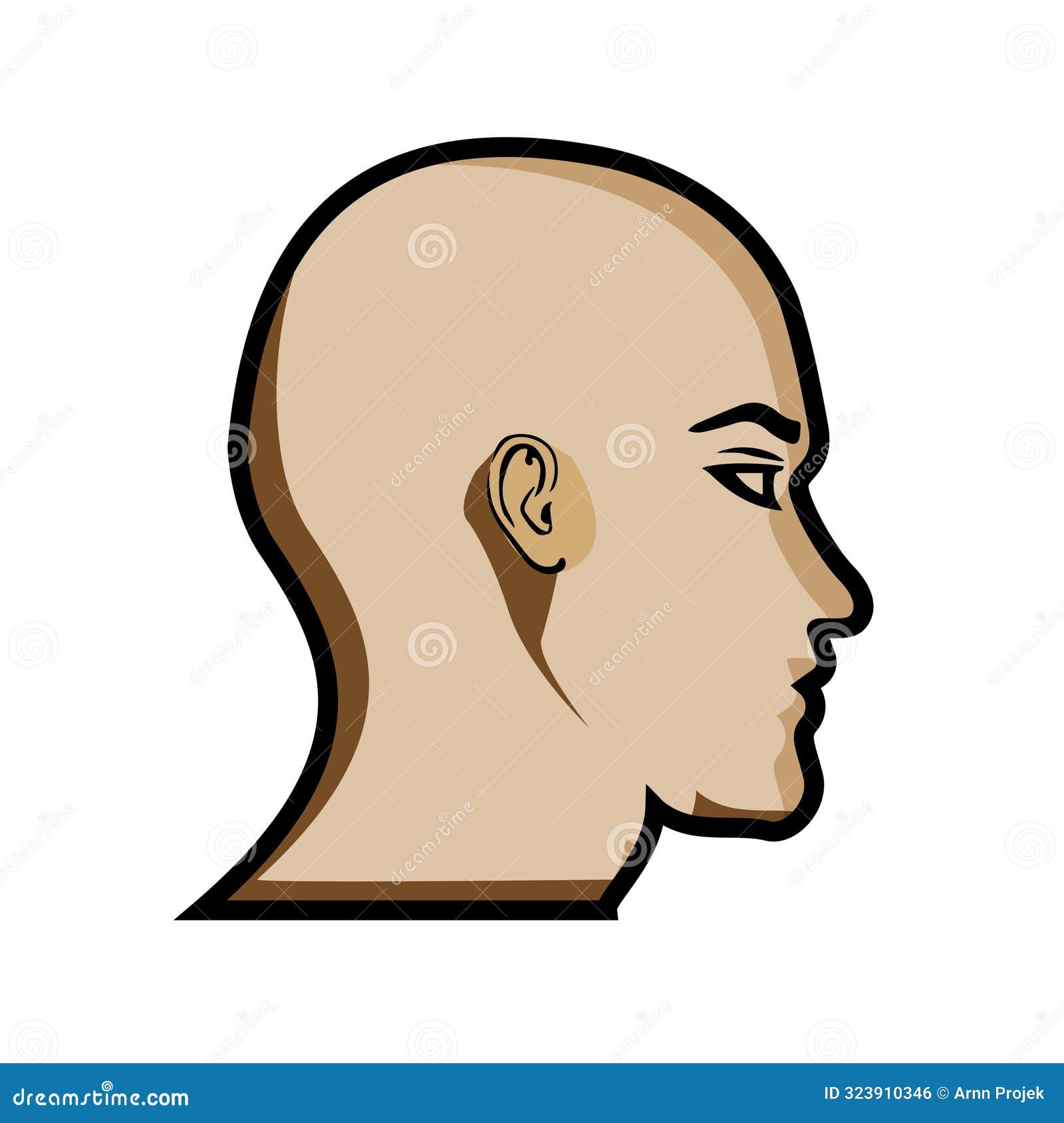 Human Brain Side View. HD Icons And Logos. Outline Design Style ...