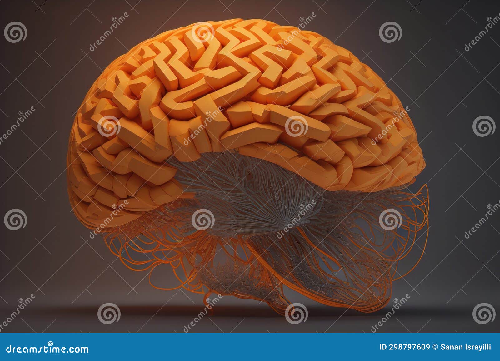 Human Brain on a Solid Color Background. Ai Generative Stock Image ...
