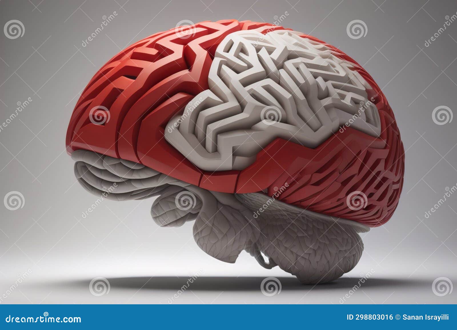 Human Brain on a Solid Color Background. Ai Generative Stock Photo ...
