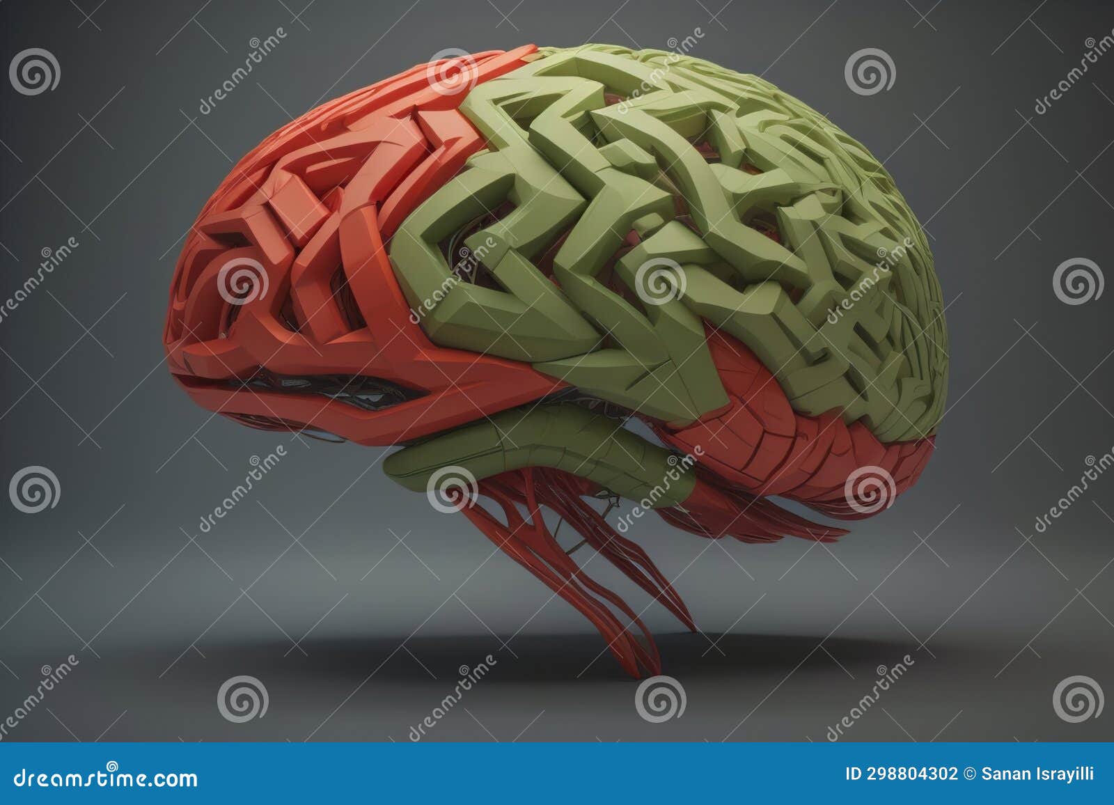 Human Brain on a Solid Color Background. Ai Generative Stock Photo ...