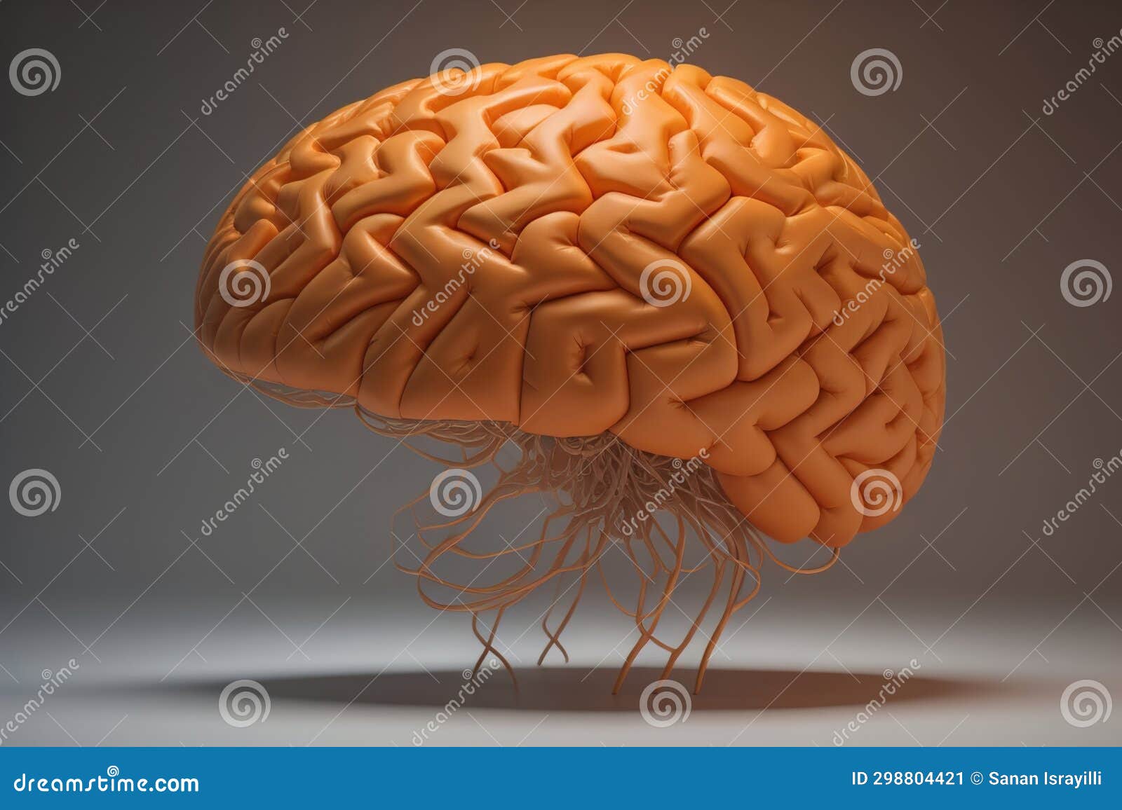 Human Brain on a Solid Color Background. Ai Generative Stock Image ...