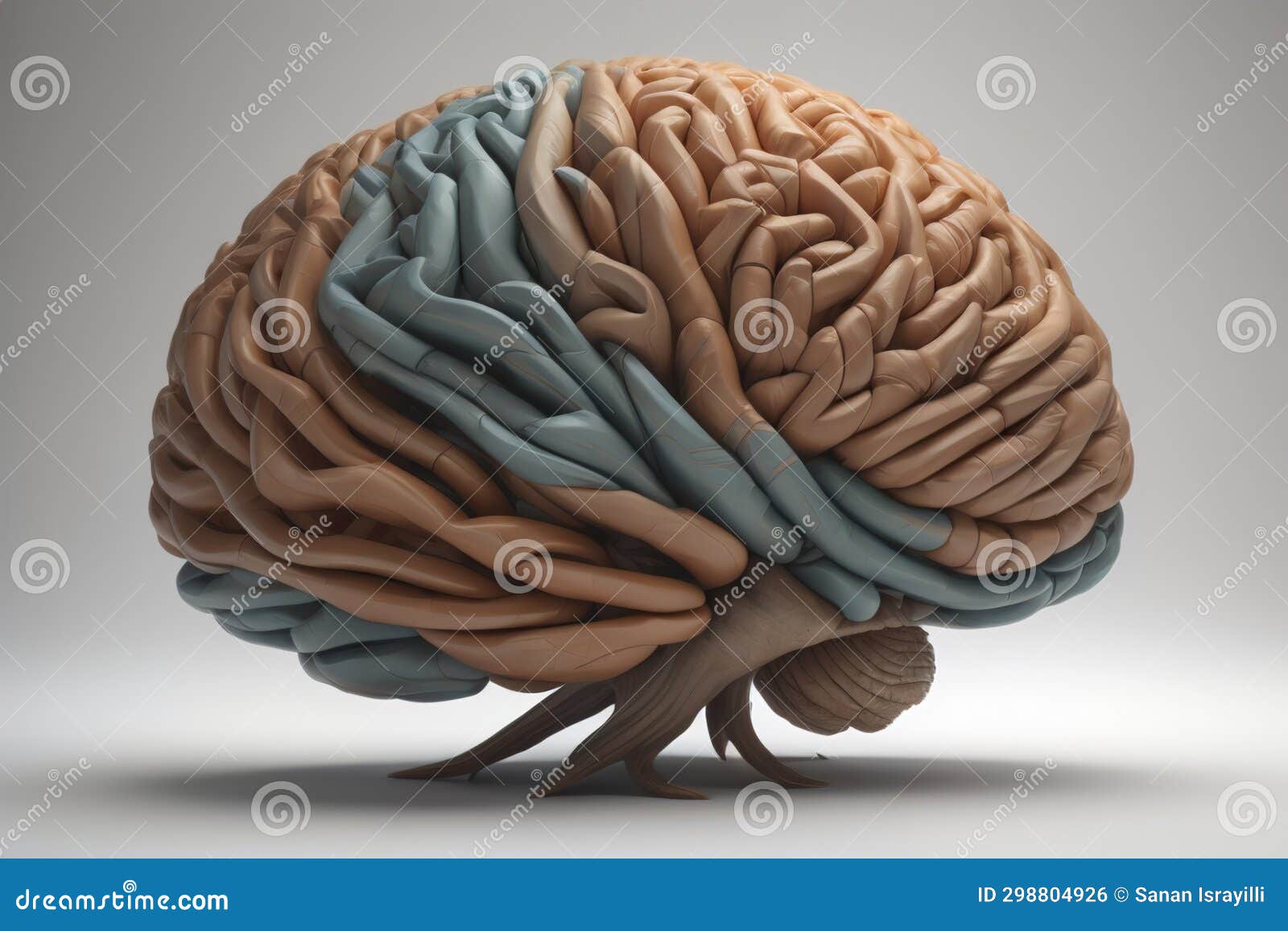 Human Brain on a Solid Color Background. Ai Generative Stock Photo ...