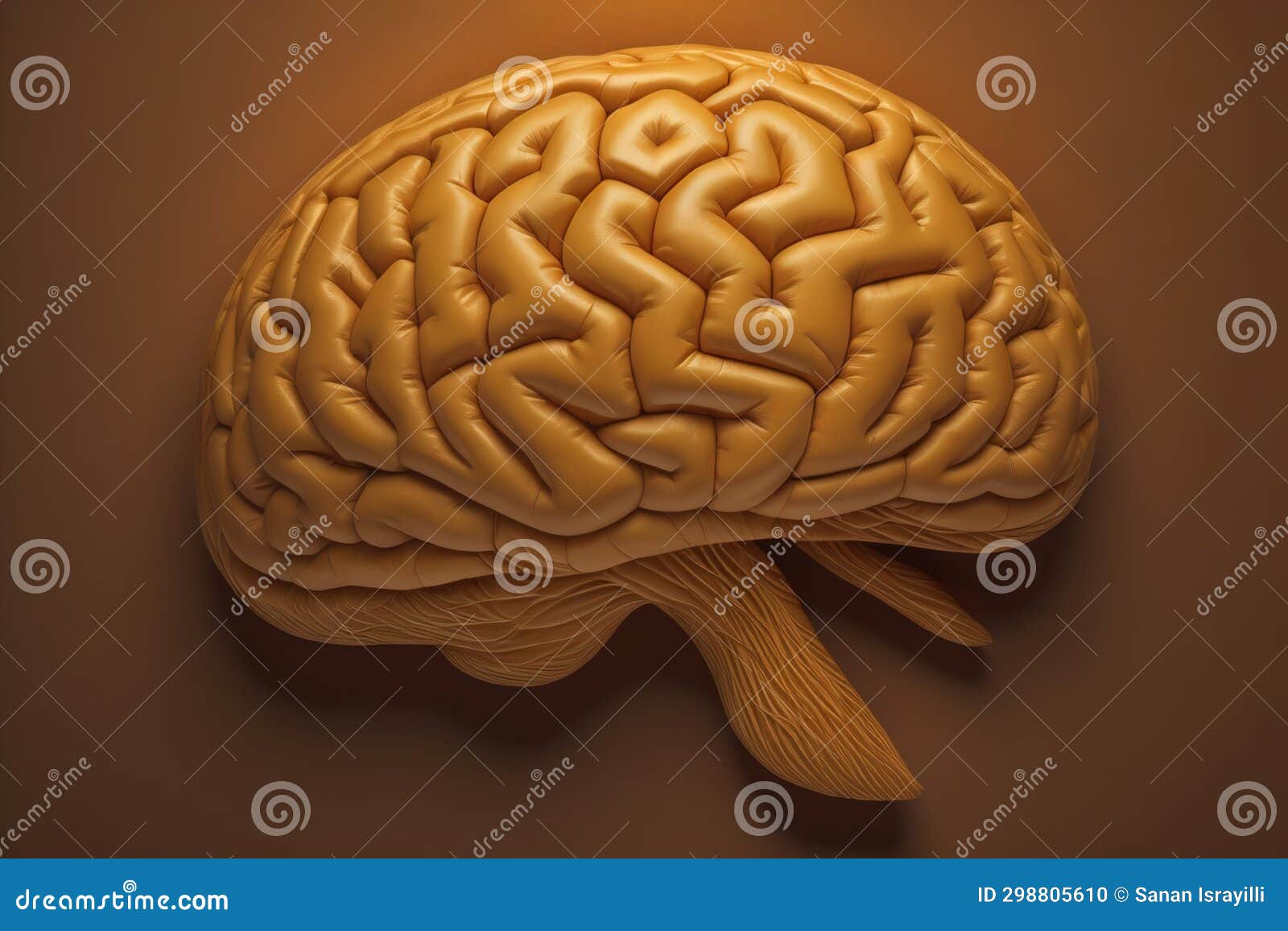 Human Brain on a Solid Color Background. Ai Generative Stock Photo ...