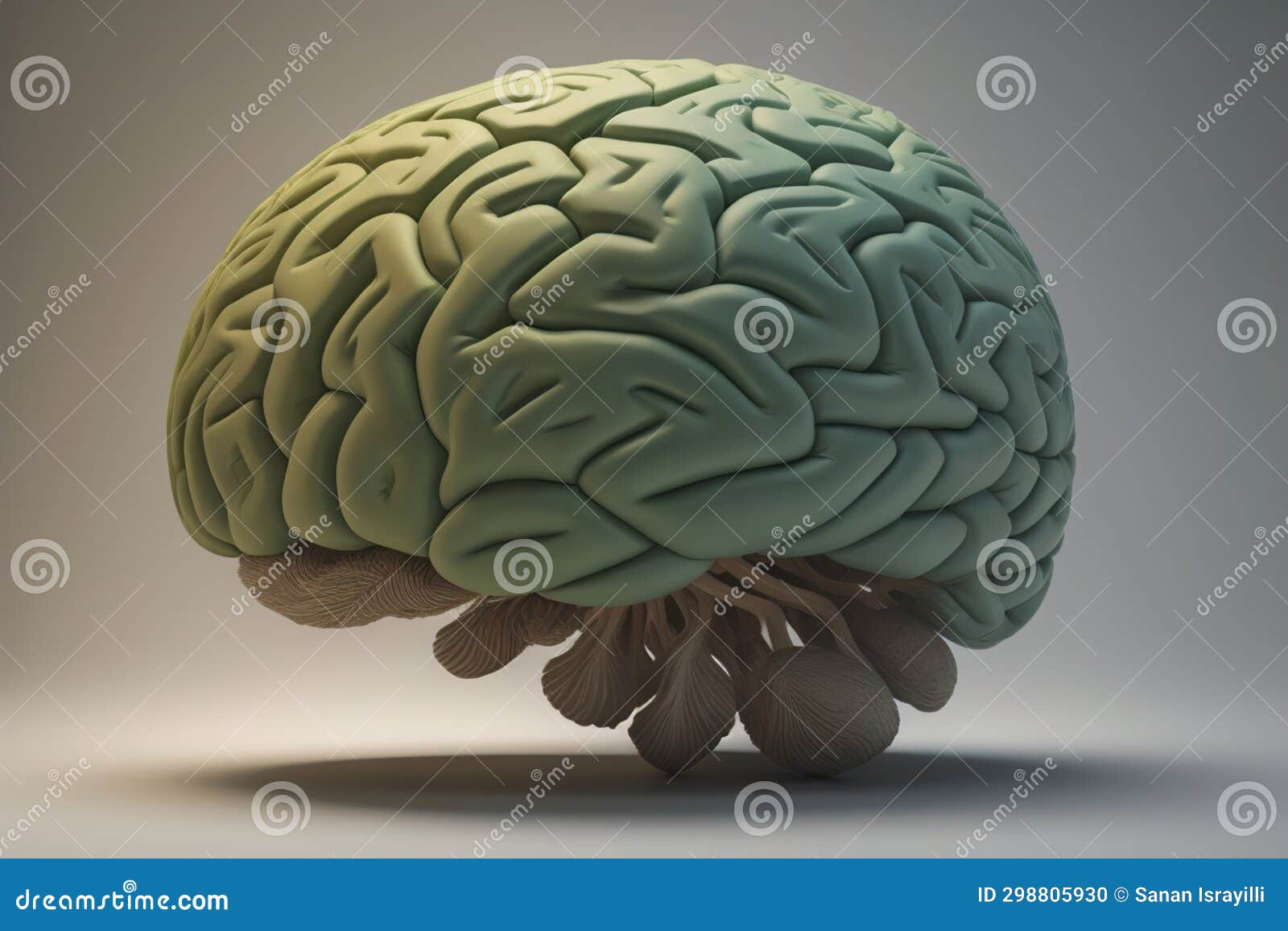 Human Brain on a Solid Color Background. Ai Generative Stock Photo ...