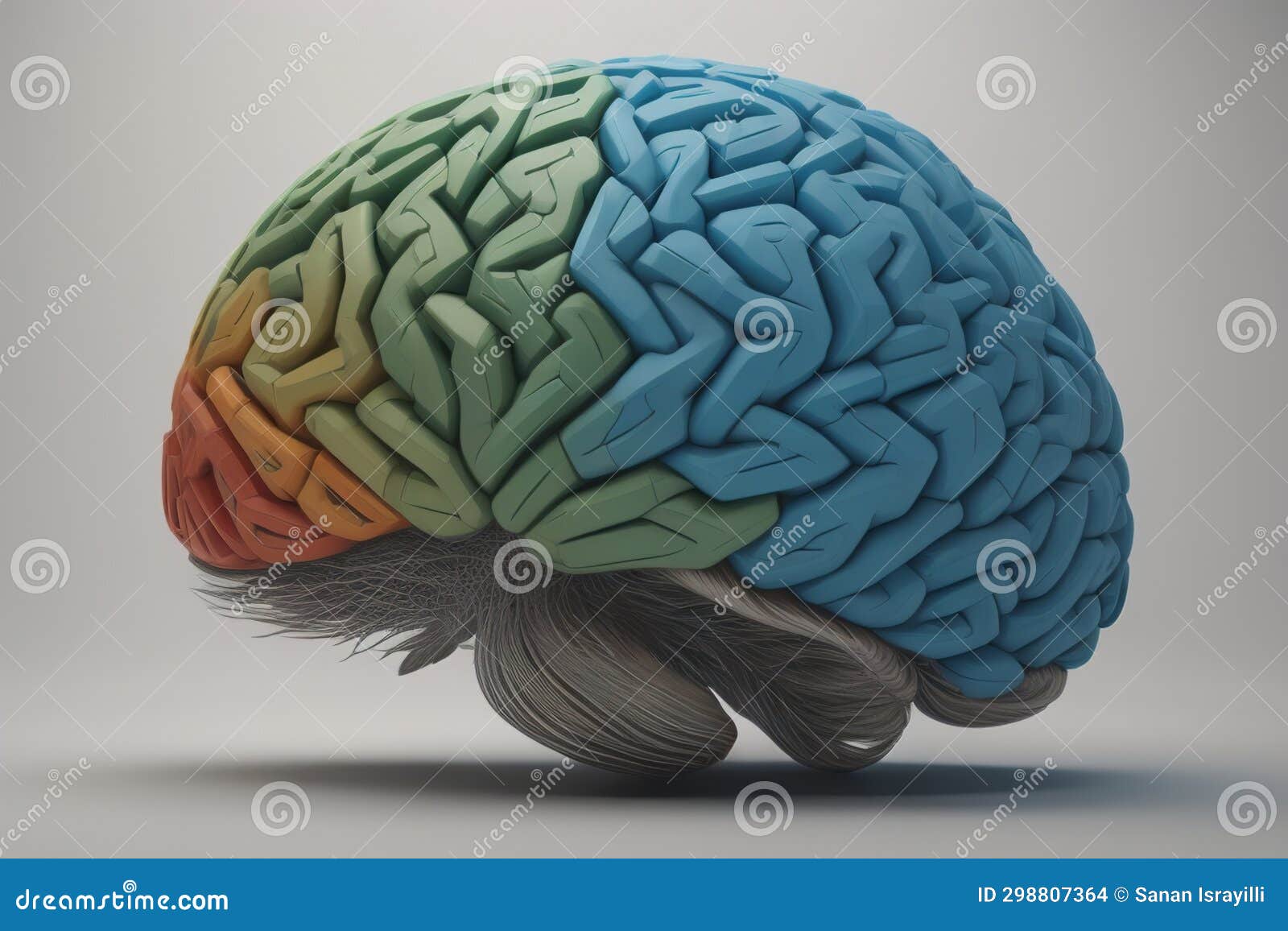 Human Brain on a Solid Color Background. Ai Generative Stock Photo ...