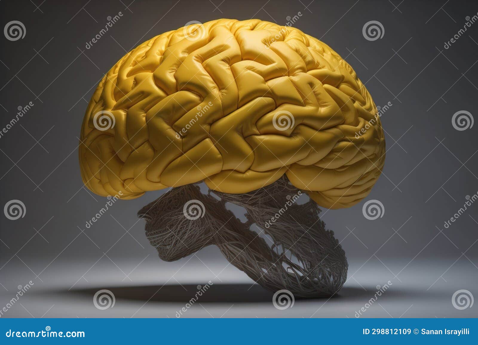 Human Brain on a Solid Color Background. Ai Generative Stock Image ...