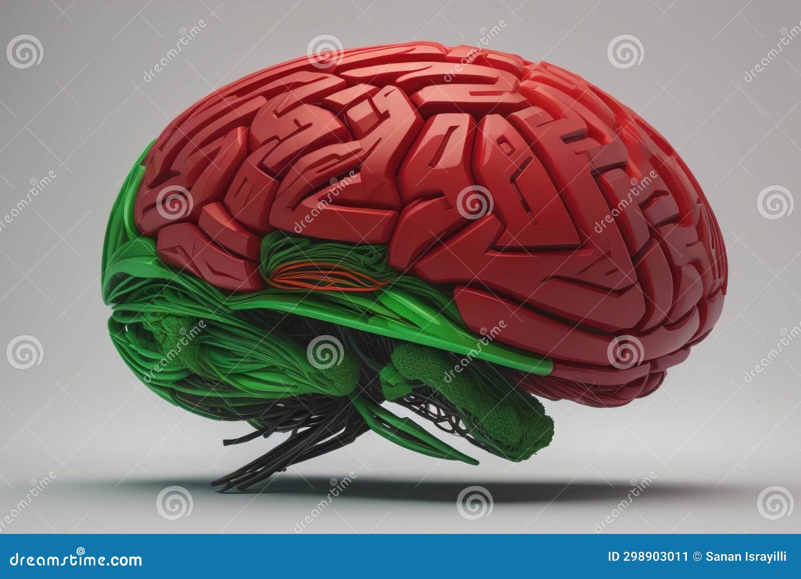 Human Brain on a Solid Color Background. Ai Generative Stock Image ...
