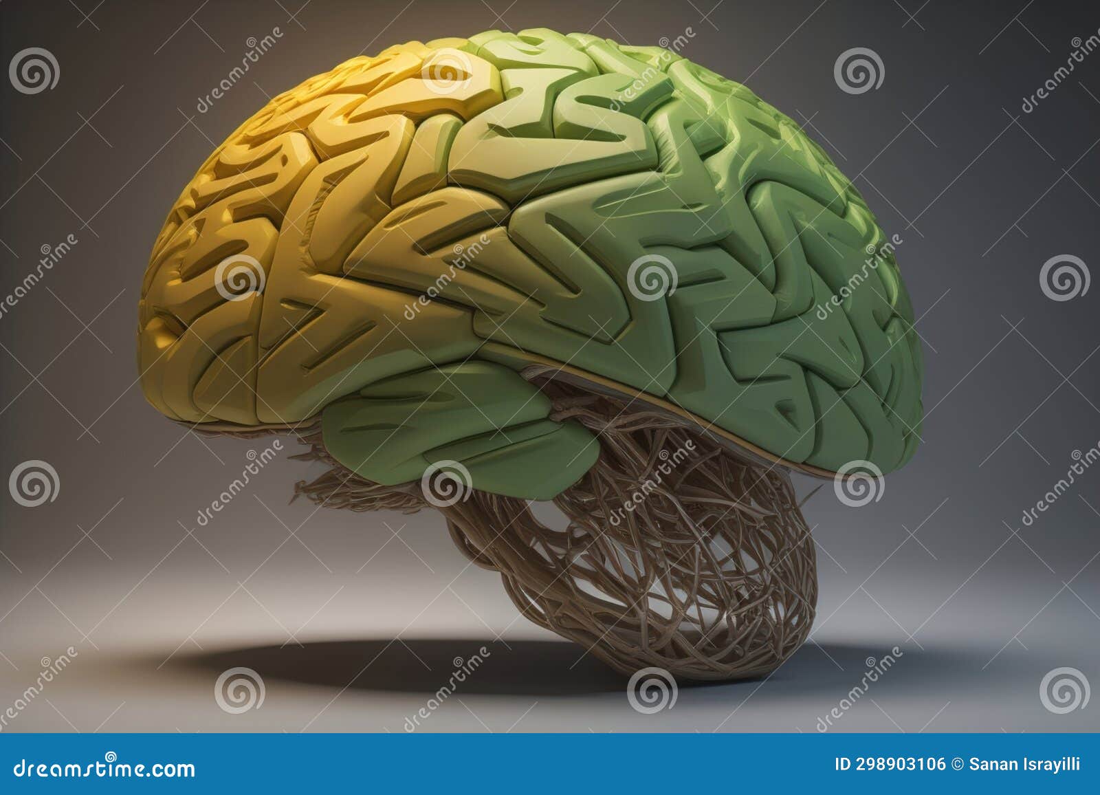 Human Brain on a Solid Color Background. Ai Generative Stock Photo ...